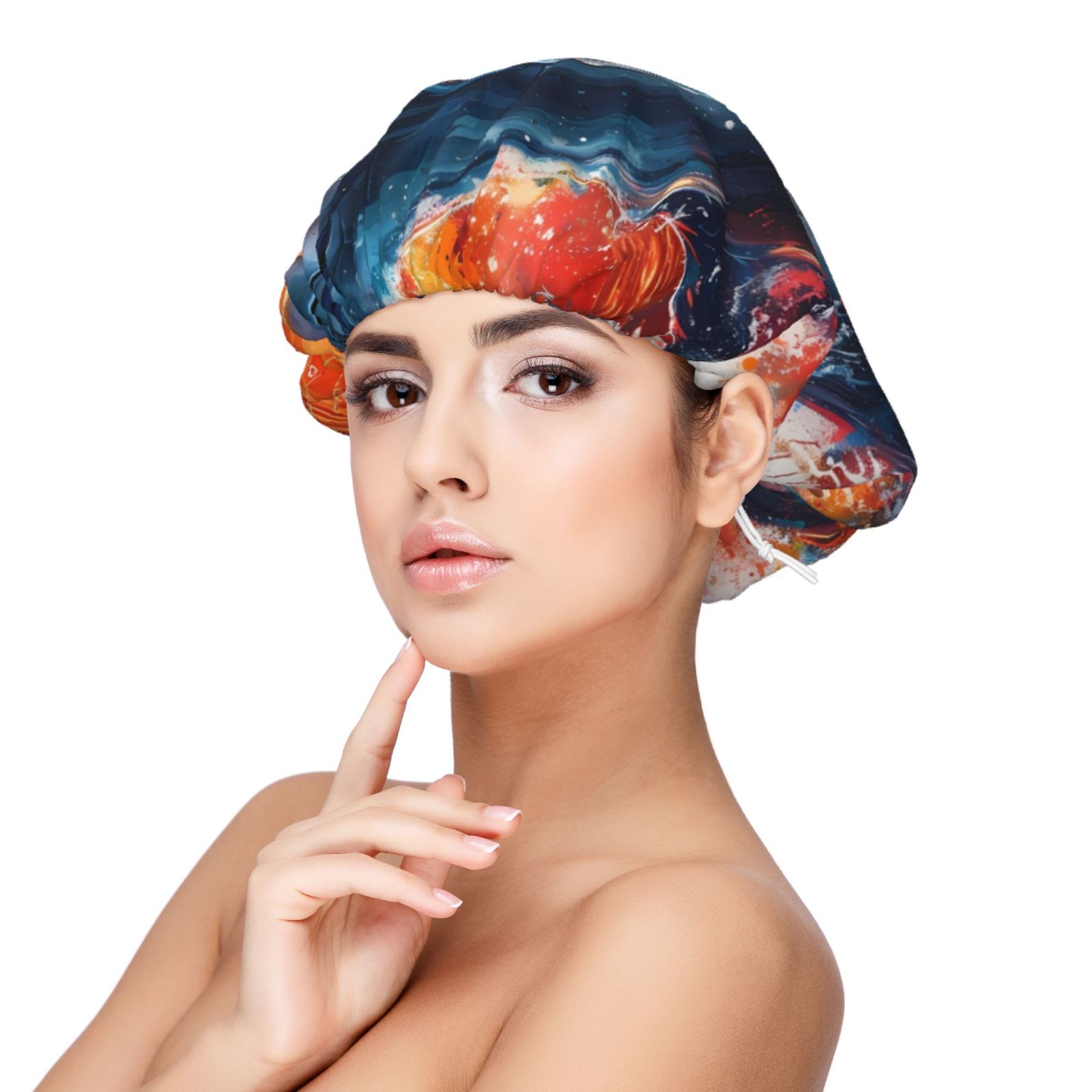 Naloa Sunset Ocean Watercolor Dolphin Adjustable Hair Bonnet for ...
