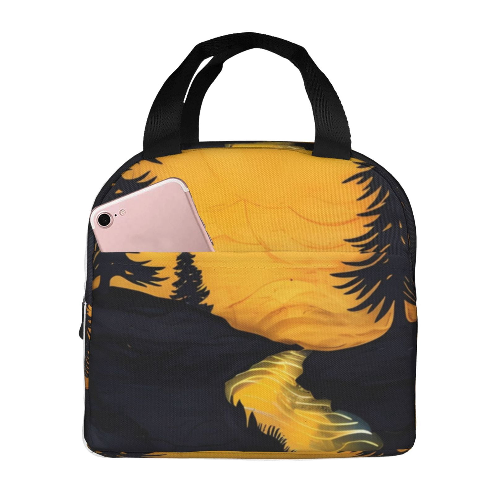 Naloa Sunset River Pine Trees Print Lunch Box for Women Men,Insulated ...