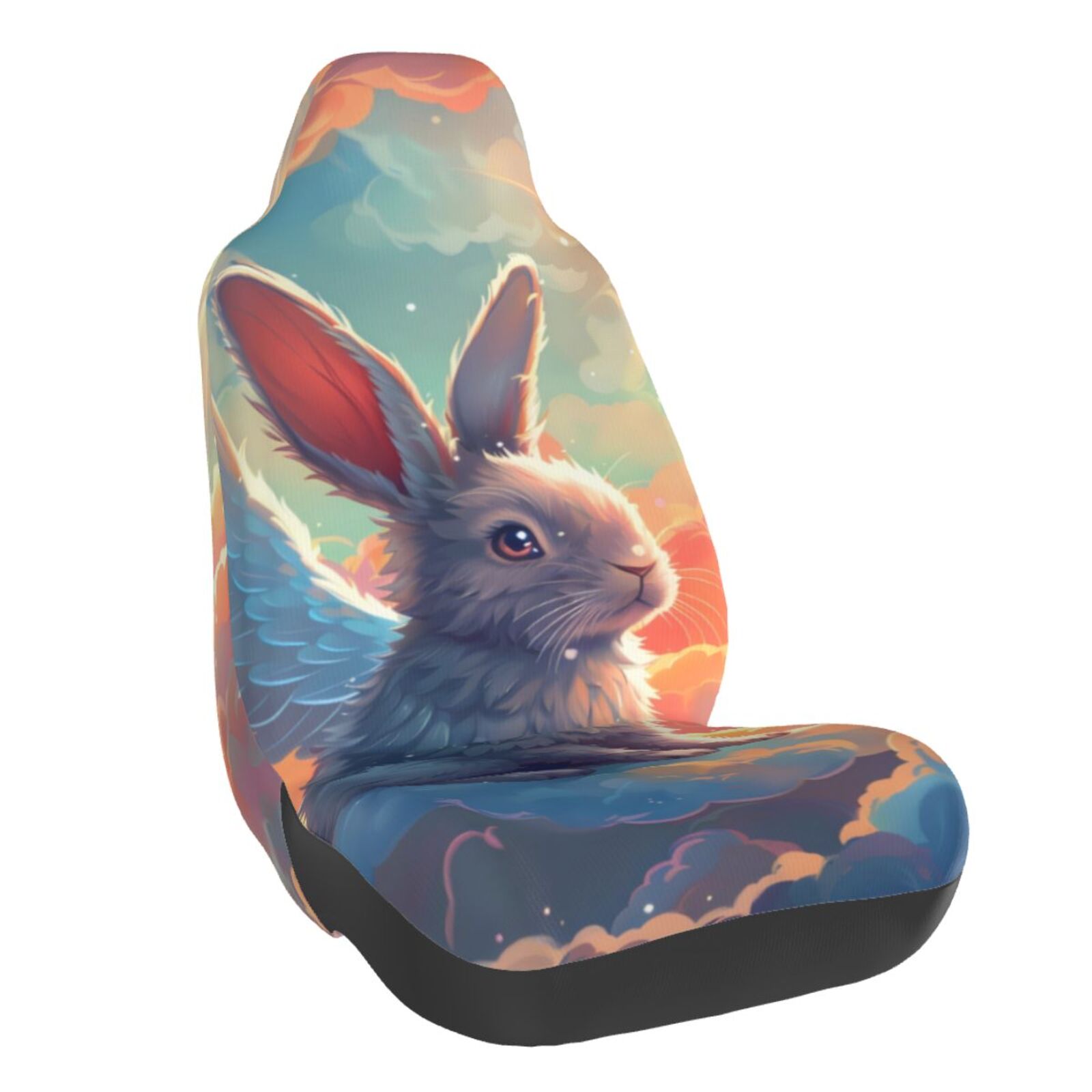 Naloa Sunshine Winged Rabbit Car Seat Covers Universal Front Seat Coves ...