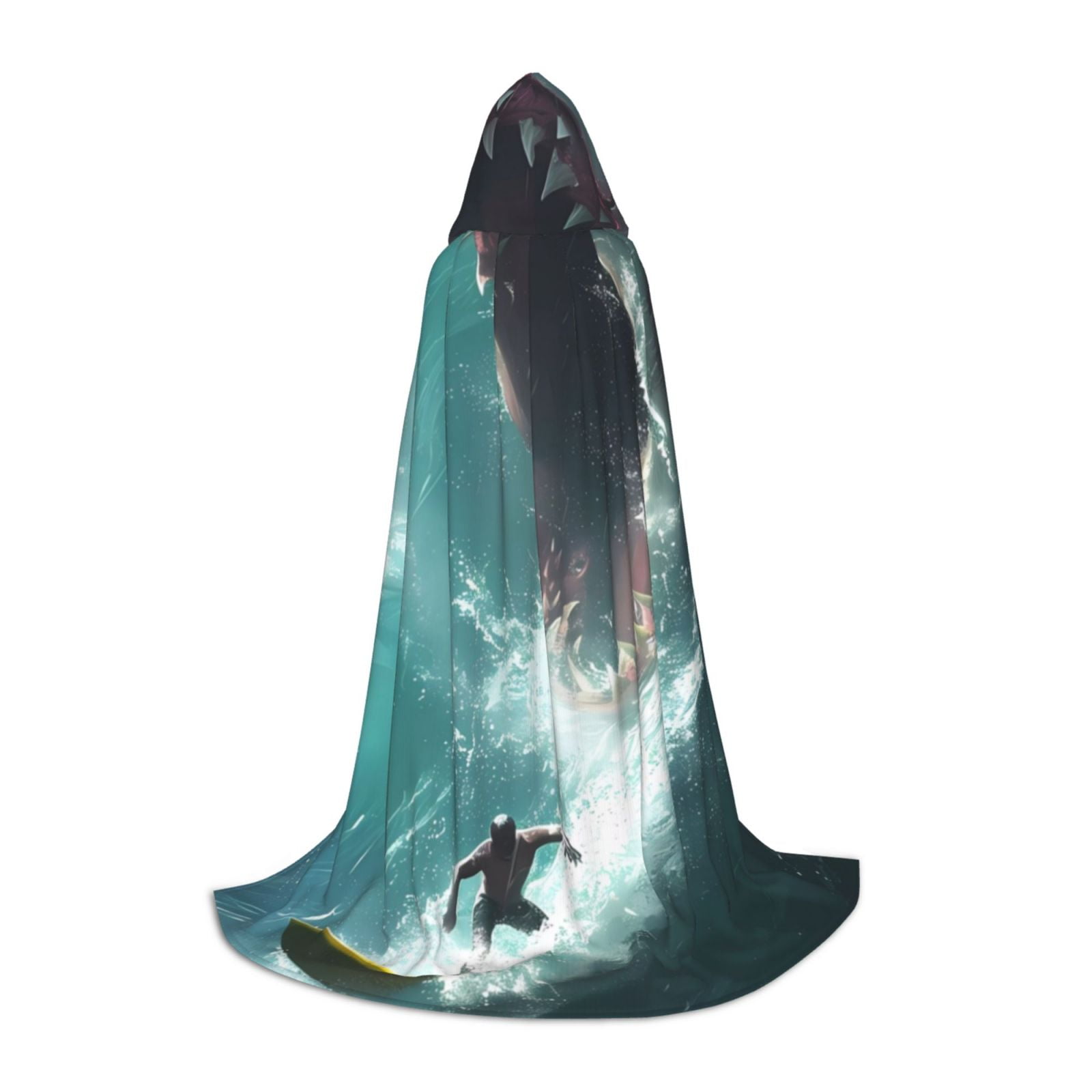 Naloa Surfing Shark Hooded Cloak Cape with Hood Halloween Capes Women ...