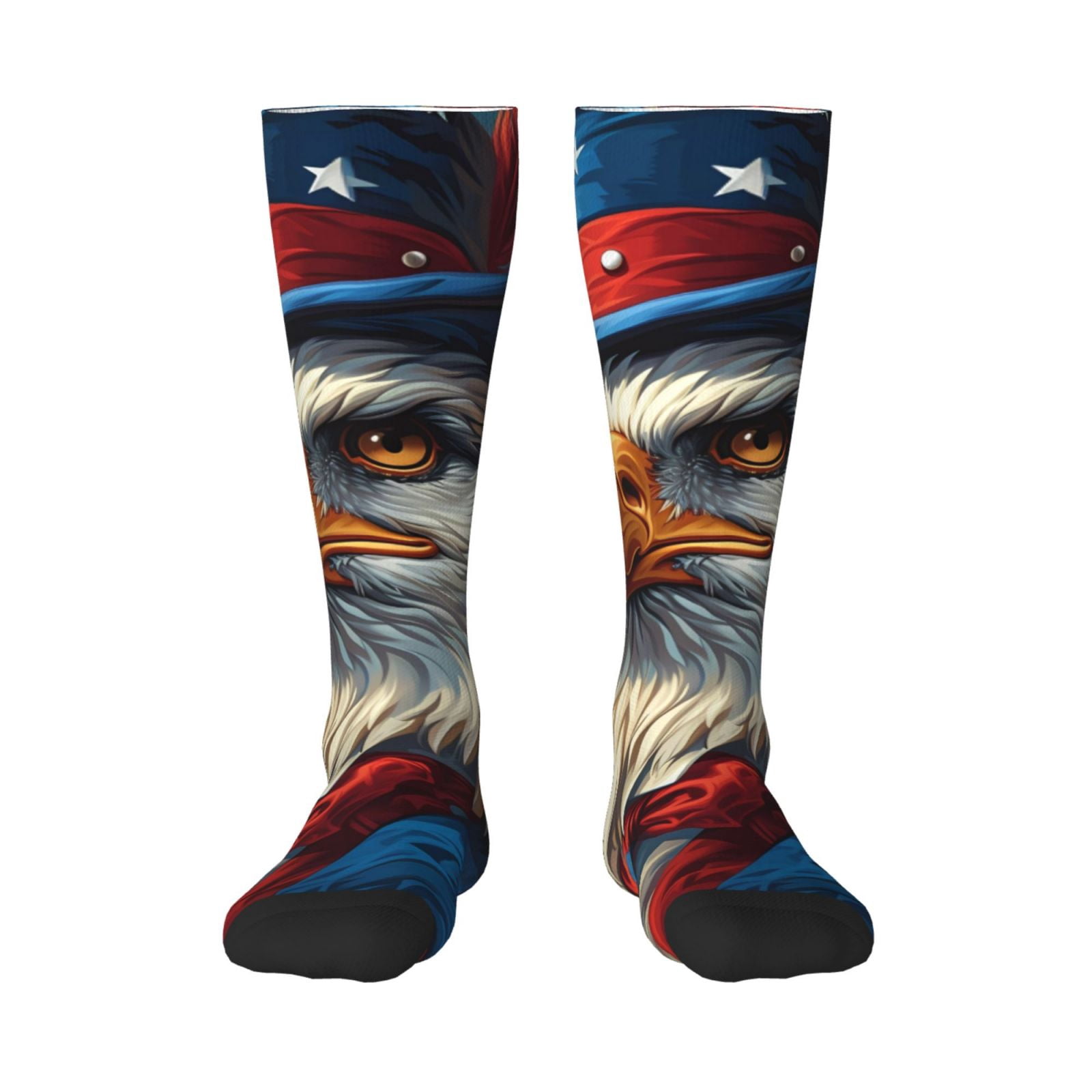Naloa Surreal Bald Eagle Gentleman Thigh High Socks Extra Long Stretchy ...
