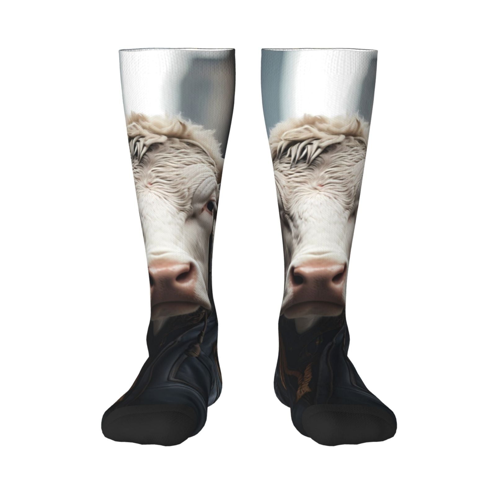 Naloa Surrealist Cow Thigh High Socks Extra Long Stretchy Sock Women ...