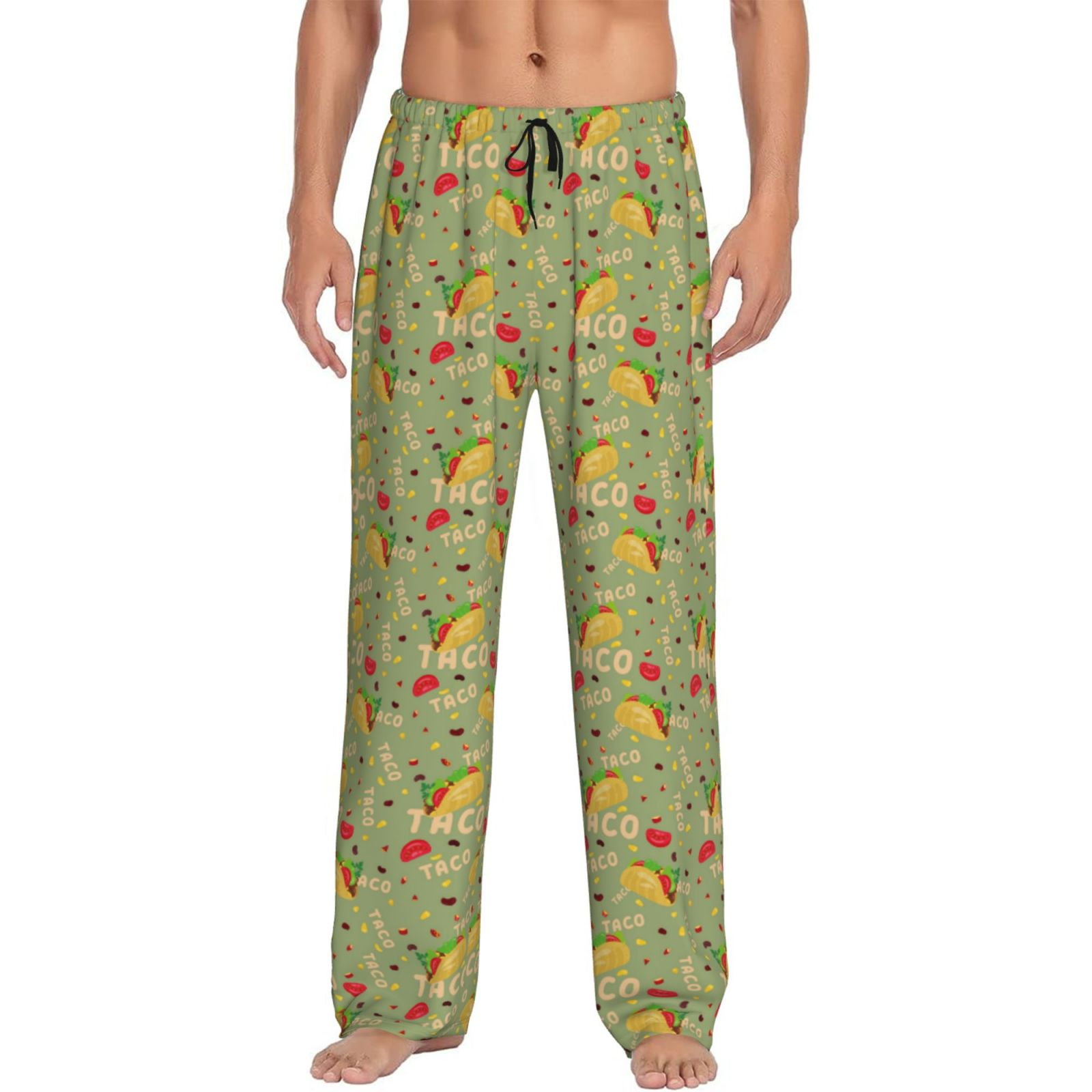 Naloa Taco Pajama Pants Men, PJ Bottoms, Sleep & Lounge Pants-Small ...