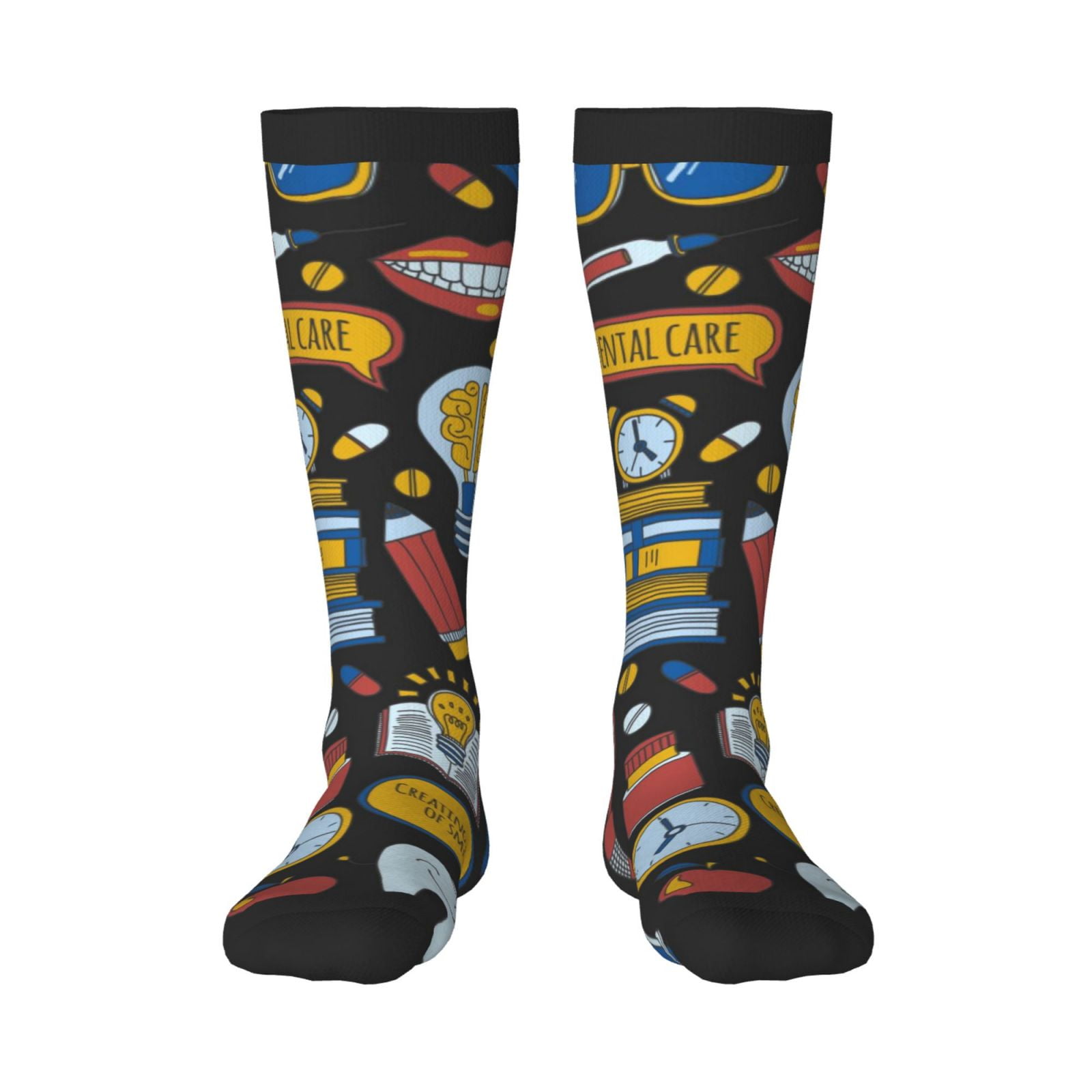 Naloa Teeth Thigh High Socks Extra Long Stretchy Sock Women Over Knee ...