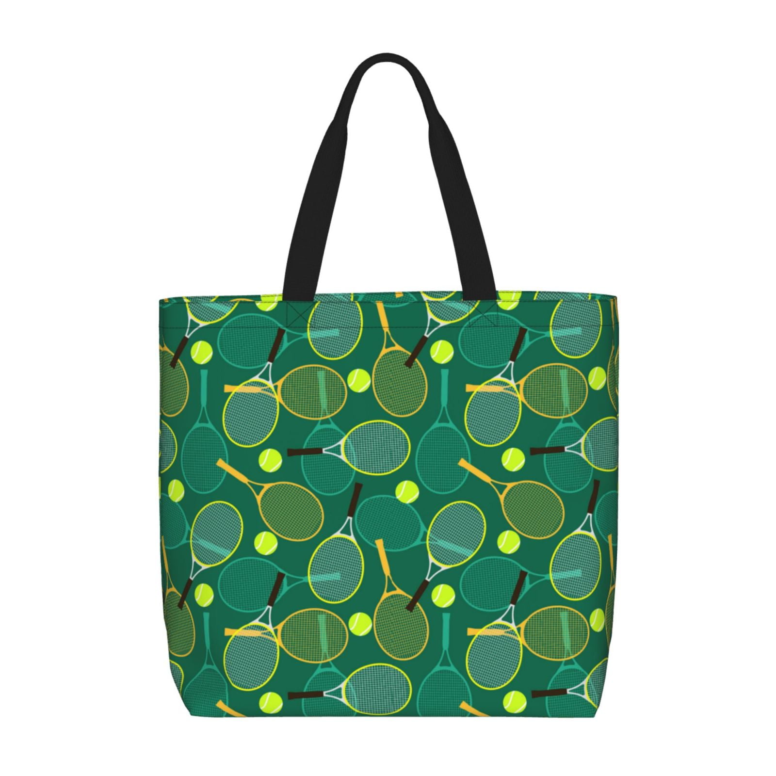 Naloa Tennis Rackets and Balls Tote Bag for Women, Foldable Tote Bag ...