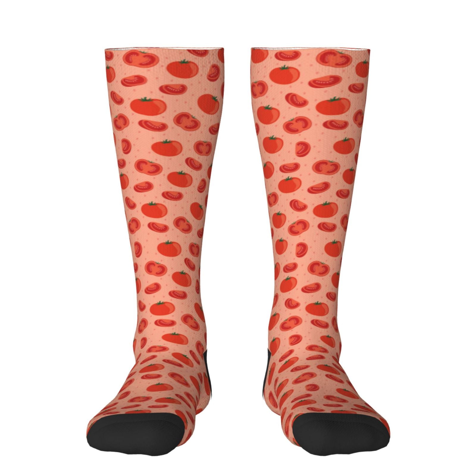 Naloa Tomato Thigh High Socks Extra Long Stretchy Sock Women Over Knee ...