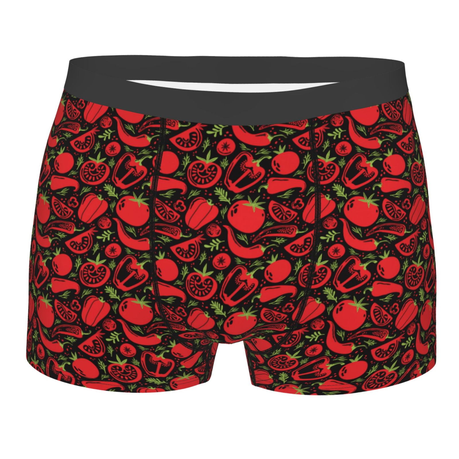 Naloa Tomatoes And Chili Print Mens Underwear - Boxers for Men, Classic ...