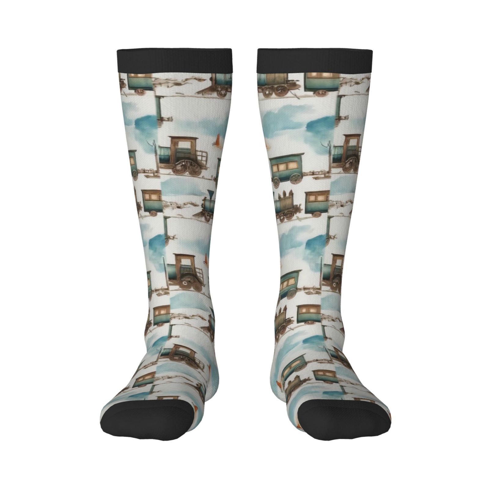 Naloa Transport Train Thigh High Socks Extra Long Stretchy Sock Women ...