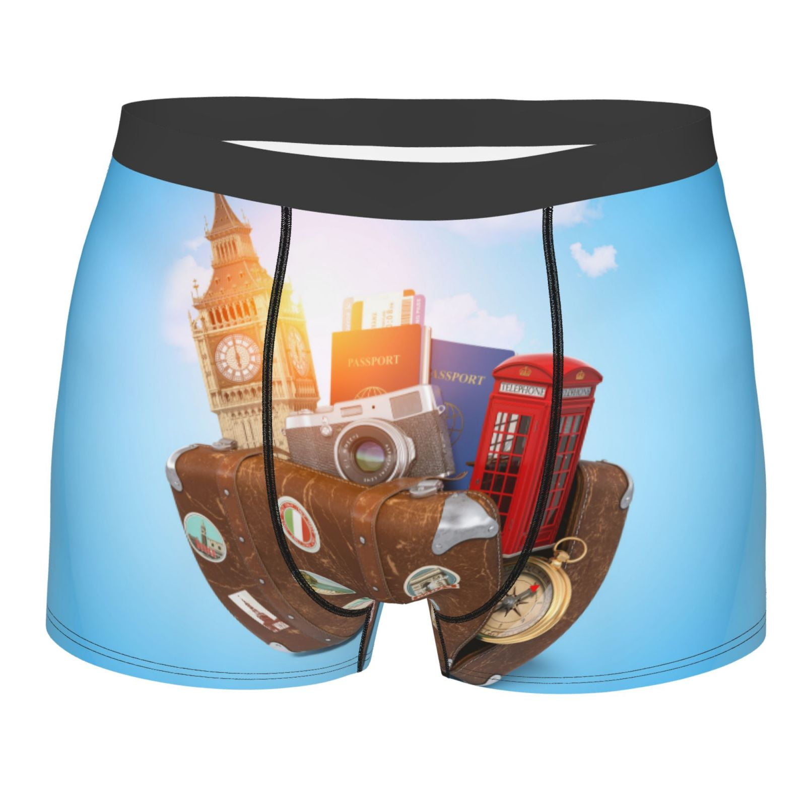Naloa Trip to London Print Mens Underwear - Boxers for Men, Classic ...