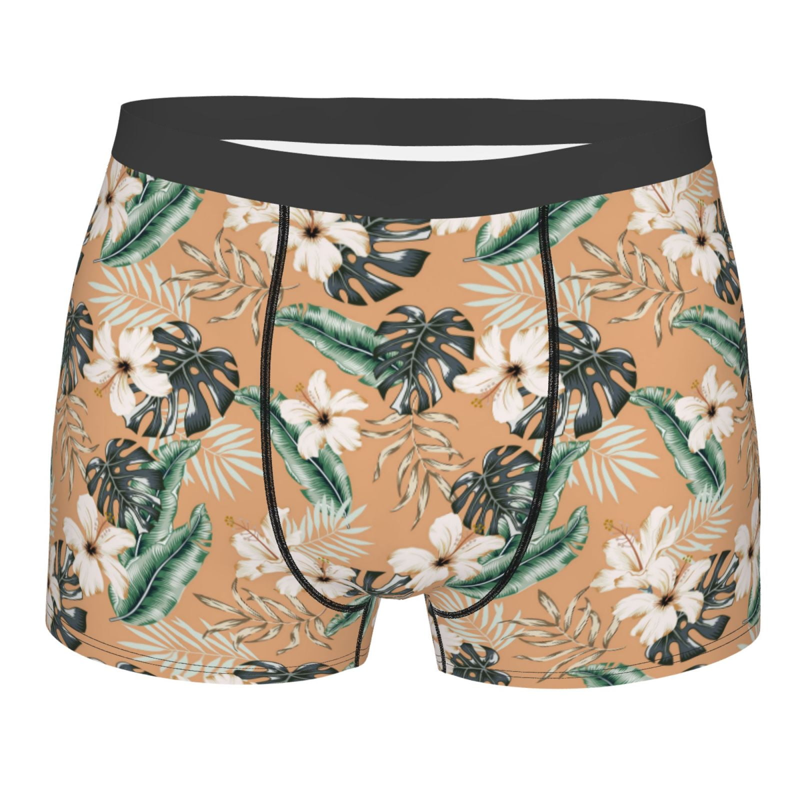Naloa Tropical Leaves Flower Print Mens Underwear - Boxers for Men ...