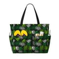 Naloa Tropical Leaves1 Large Capacity Beach Bag, Waterproof Sandproof ...