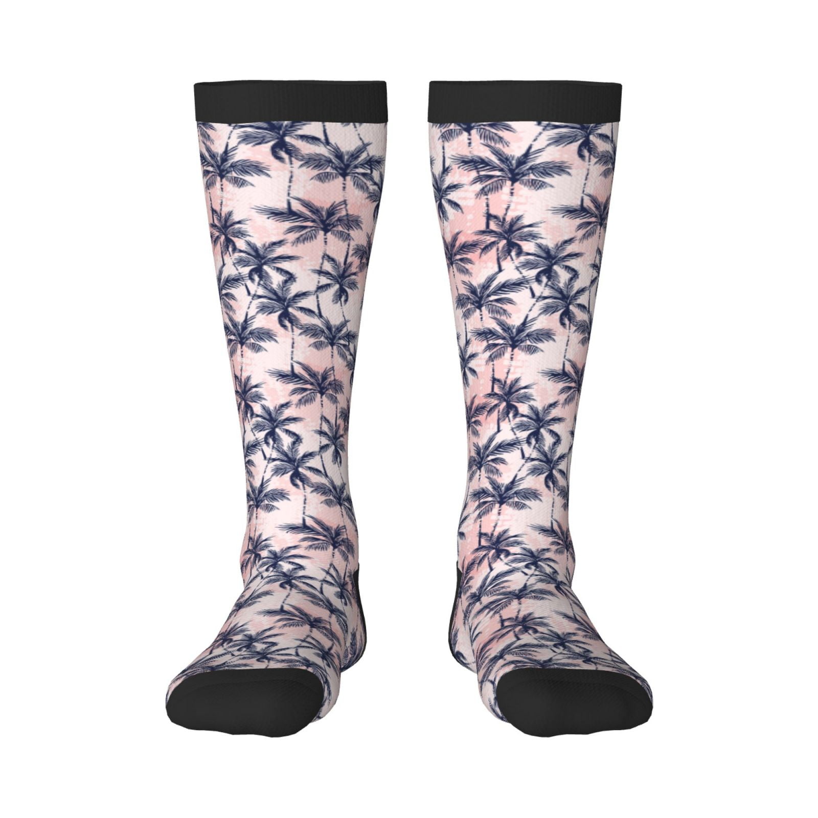 Naloa Tropics Palm Trees Thigh High Socks Extra Long Stretchy Sock ...