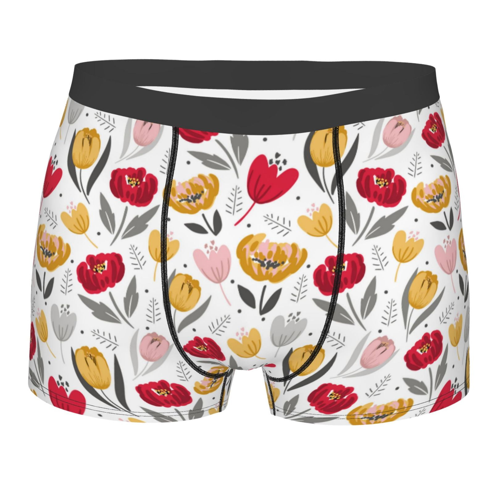 Naloa Tulips Flowers Print Mens Underwear - Boxers for Men, Classic ...
