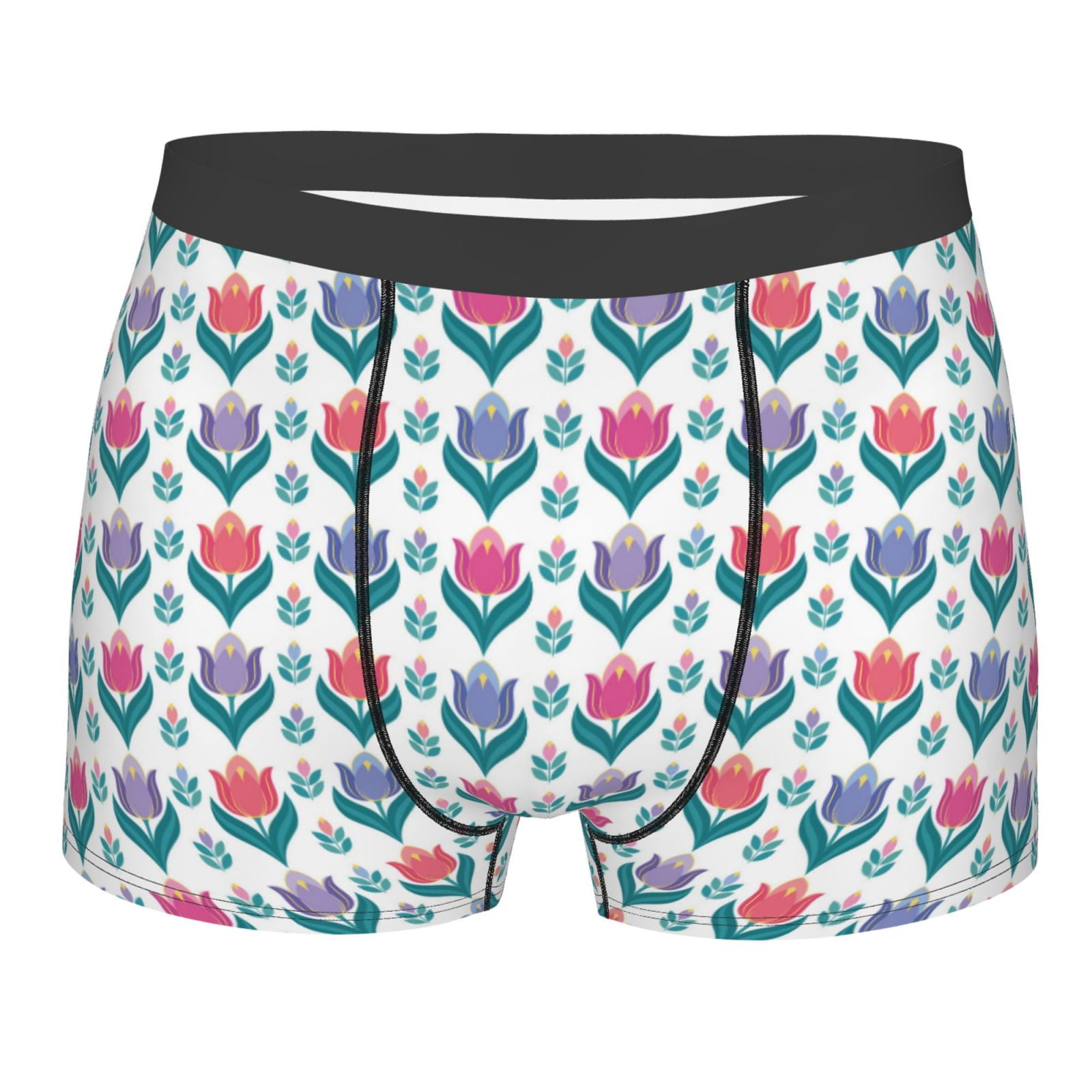 Naloa Tulips Flowers Print Mens Underwear - Boxers for Men, Classic ...