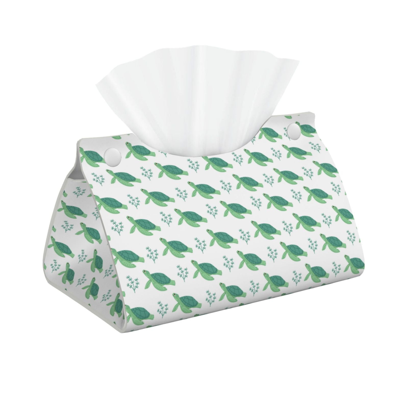 Naloa Turtle Print Leather Tissue Box Cover Rectangle | Long Tissue Box ...
