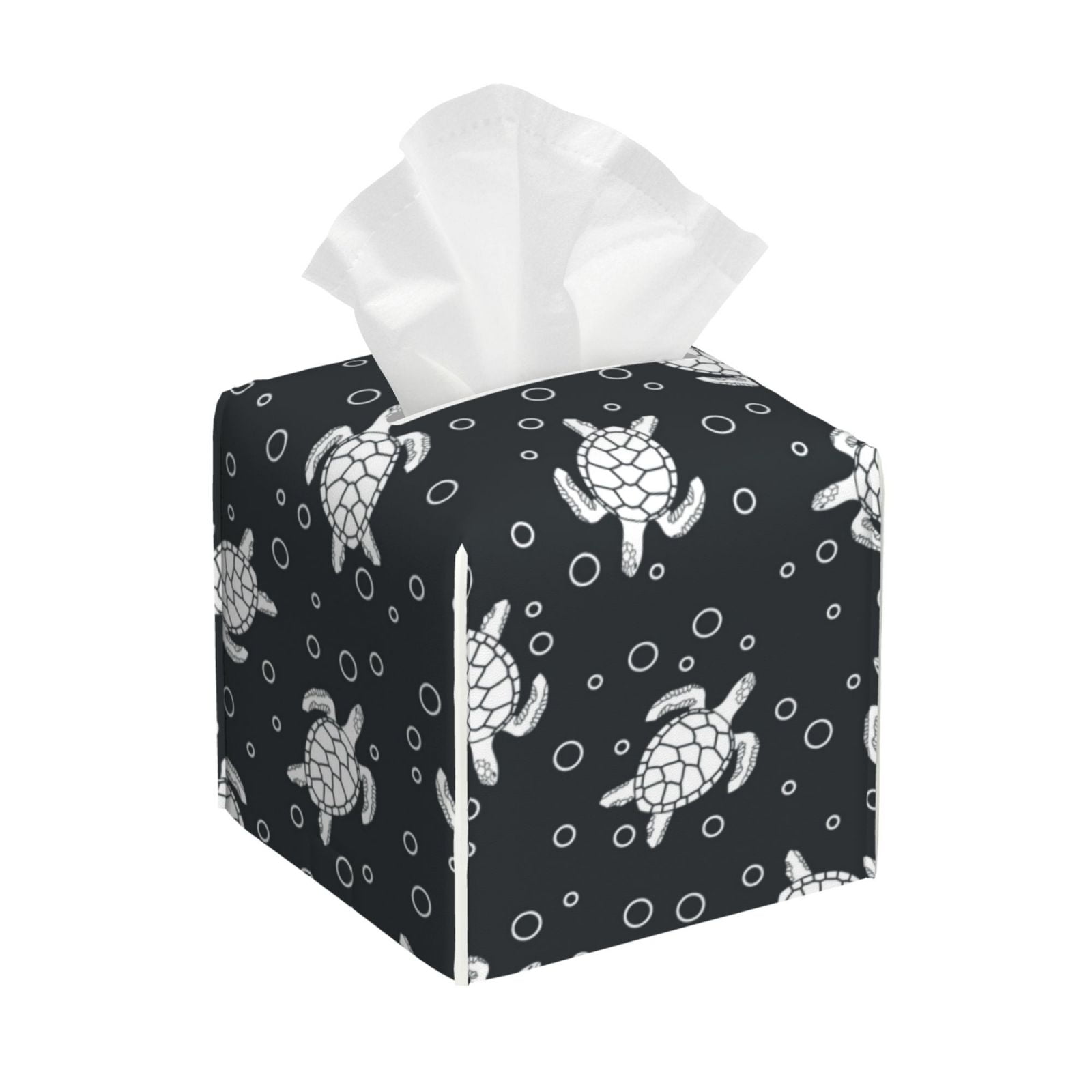 Naloa Turtle Tissue Box CoverLeather Tissue Holder Square Facial Tissue ...