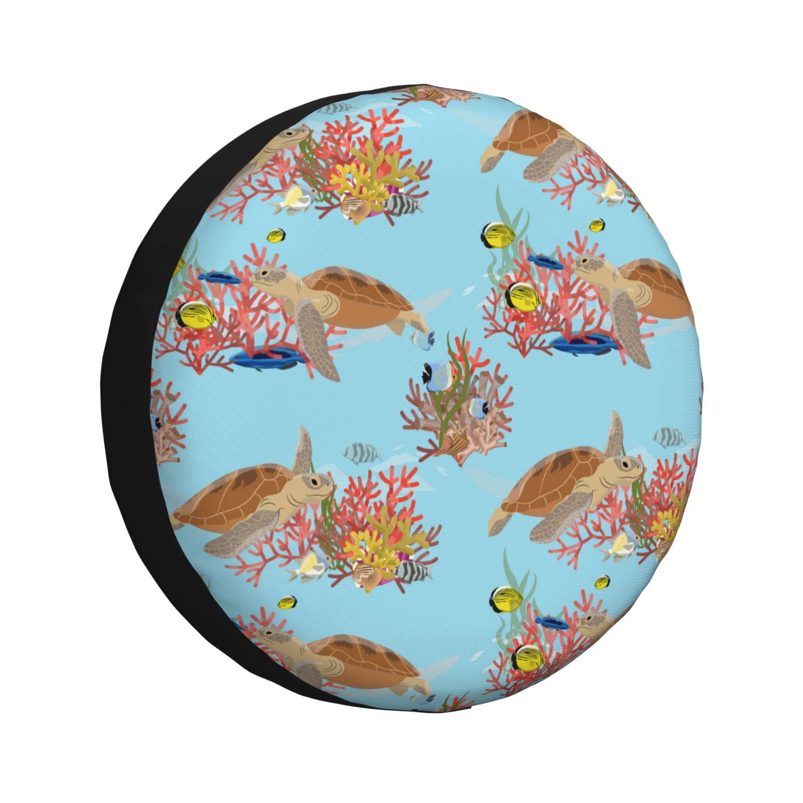 Naloa Turtles And Corals PVC Leather Spare Tire Wheel Cover for Car ...