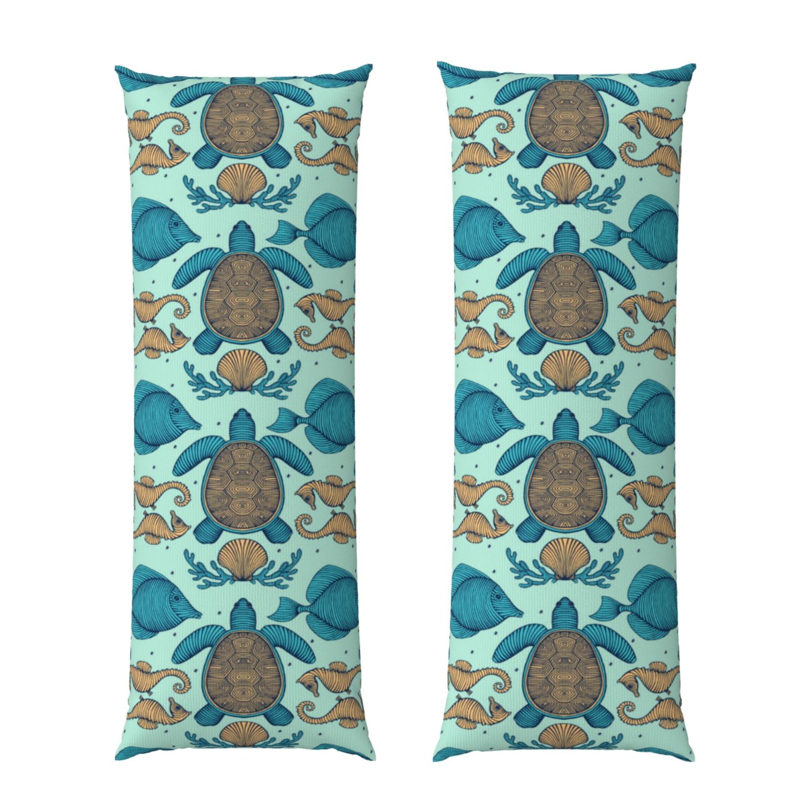 Naloa Turtles And Seahorses Super Soft 20x60 Body Pillow Case,Long Side ...