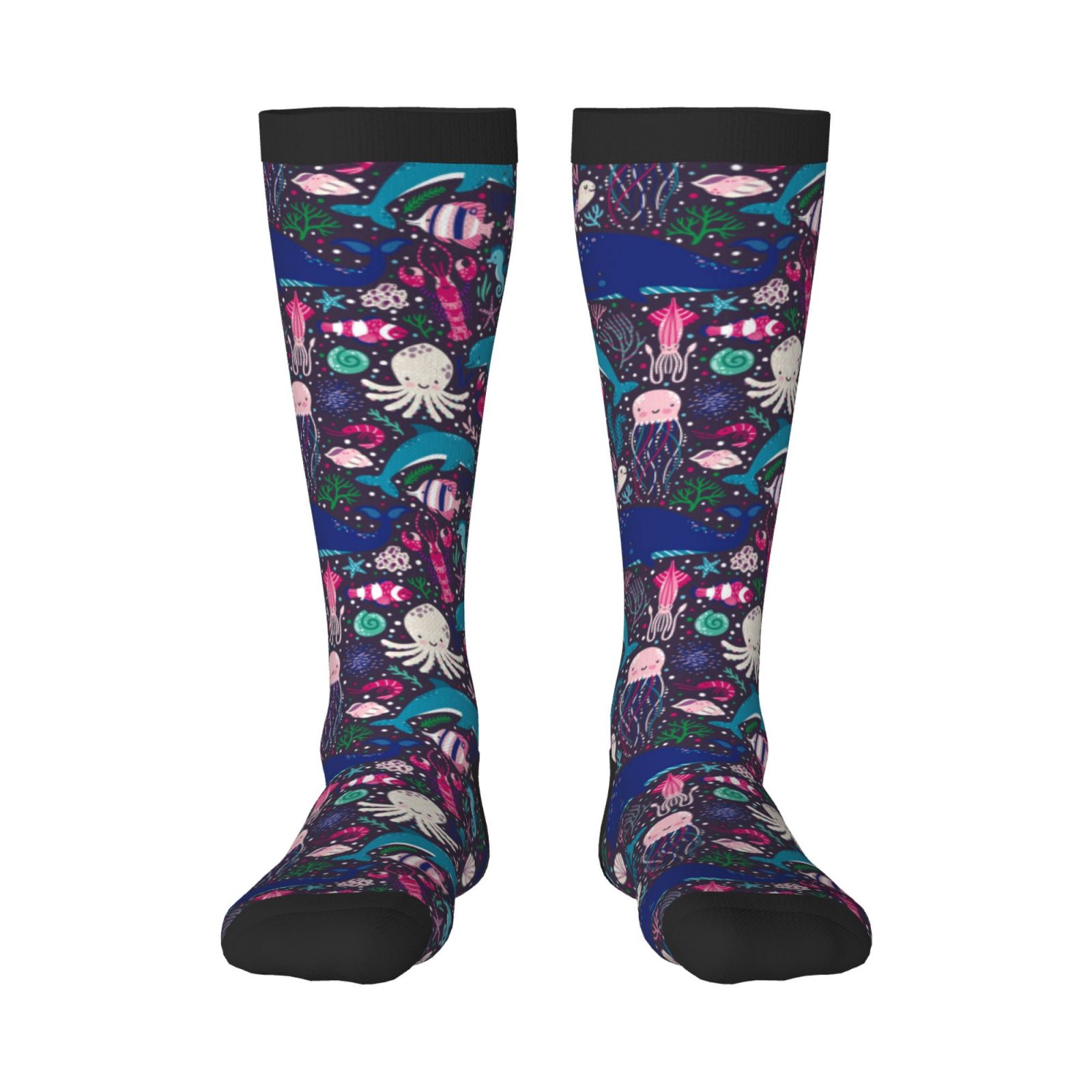 Naloa Underwater Animals Thigh High Socks Extra Long Stretchy Sock ...