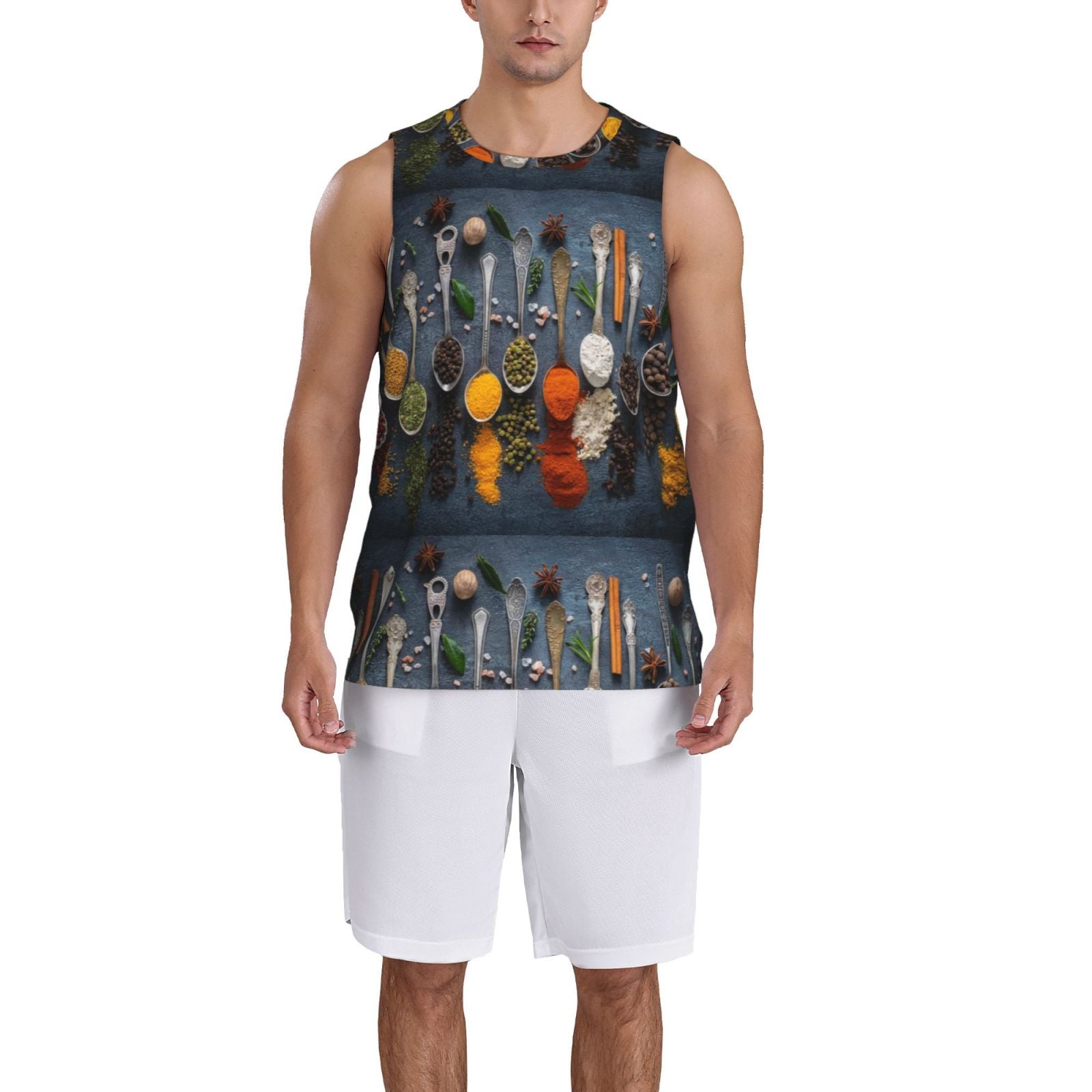 Naloa Various Herbs And Spices In Spoons Basketball Jersey Reversible ...