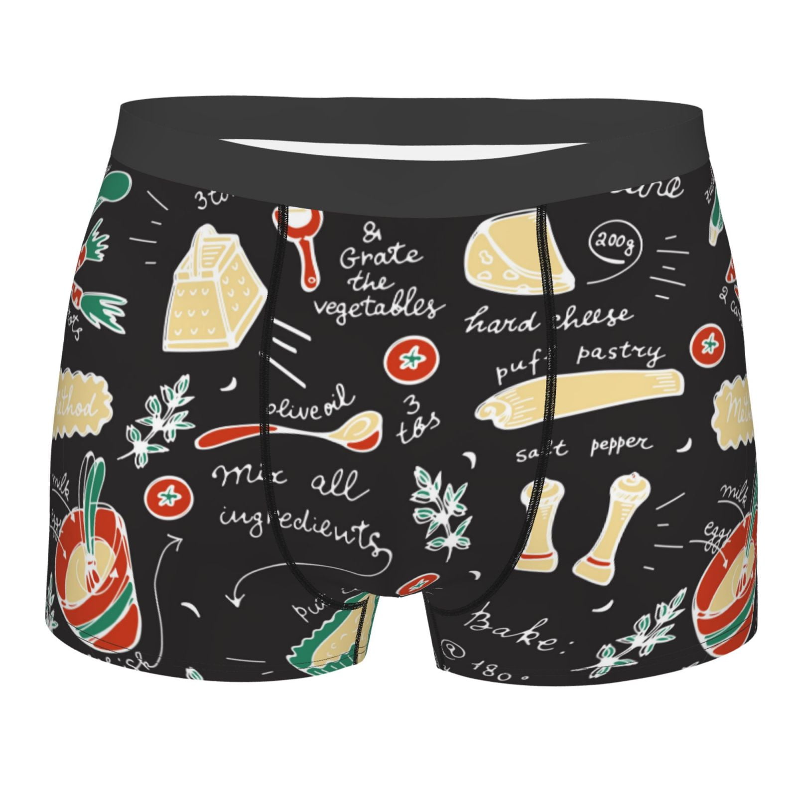 Naloa Vegetable Quiche Print Mens Underwear - Boxers for Men, Classic ...