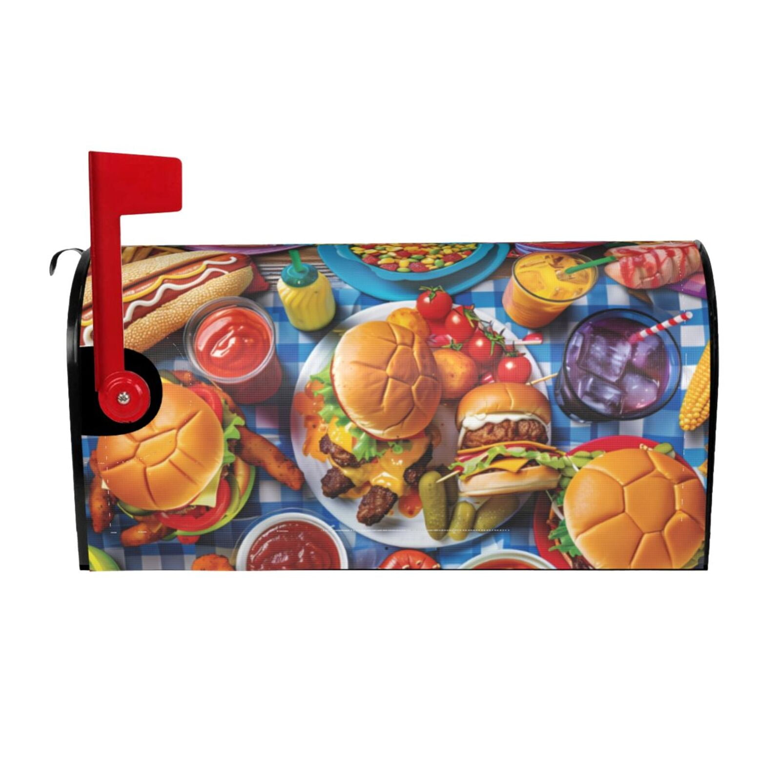 Naloa Vibrant Picnic Food Spread Mailbox Covers Magnetic Post Box Cover ...
