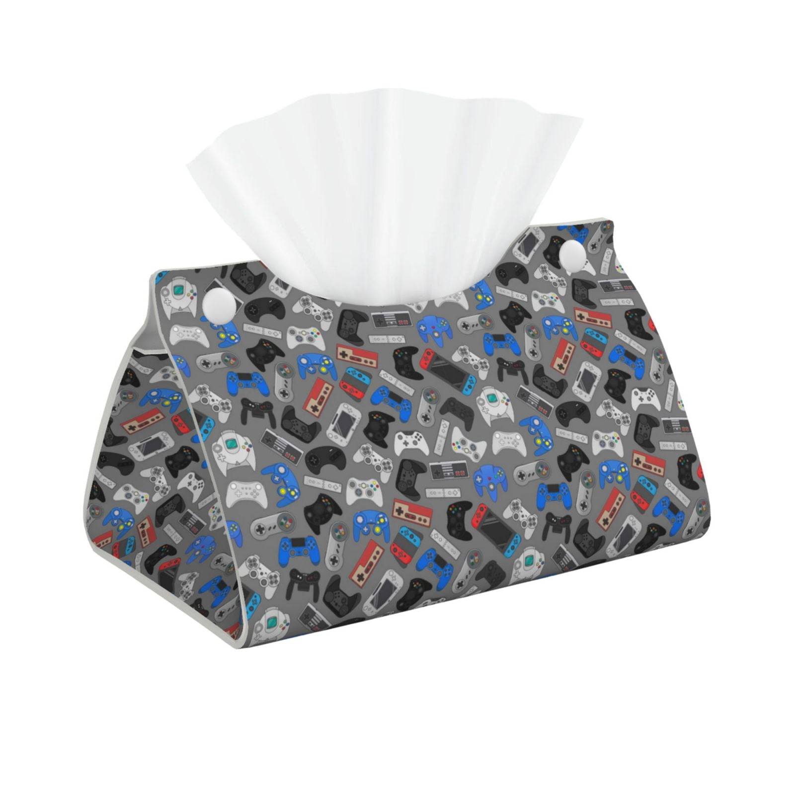 Naloa Video Game Print Leather Tissue Box Cover Rectangle | Long Tissue ...