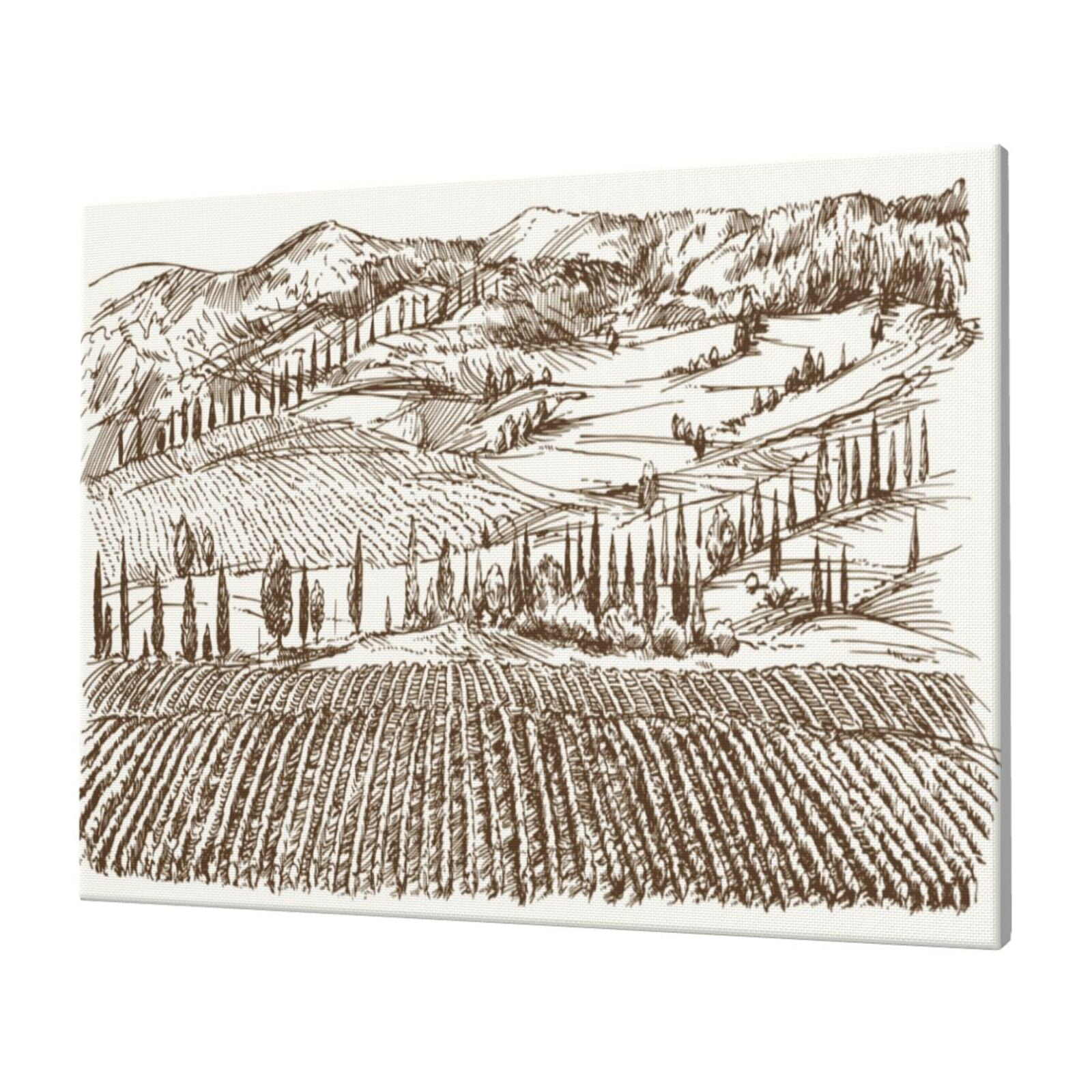 Naloa Vineyard Landscape 1 Print Canvas Picture,Wall Pictures, Modern ...
