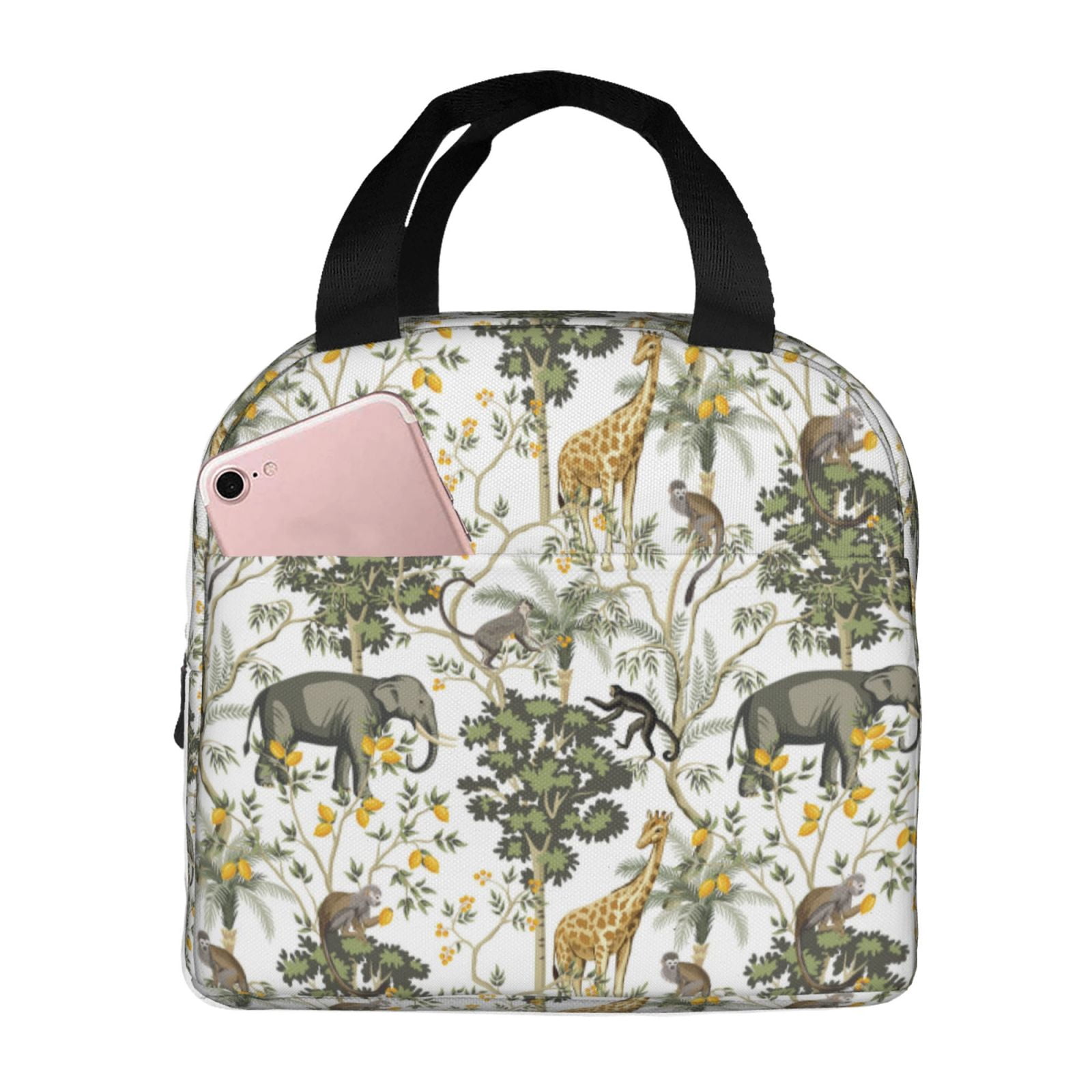 Naloa Vintage Animals Palm Tree Print Lunch Box for Women Men,Insulated ...