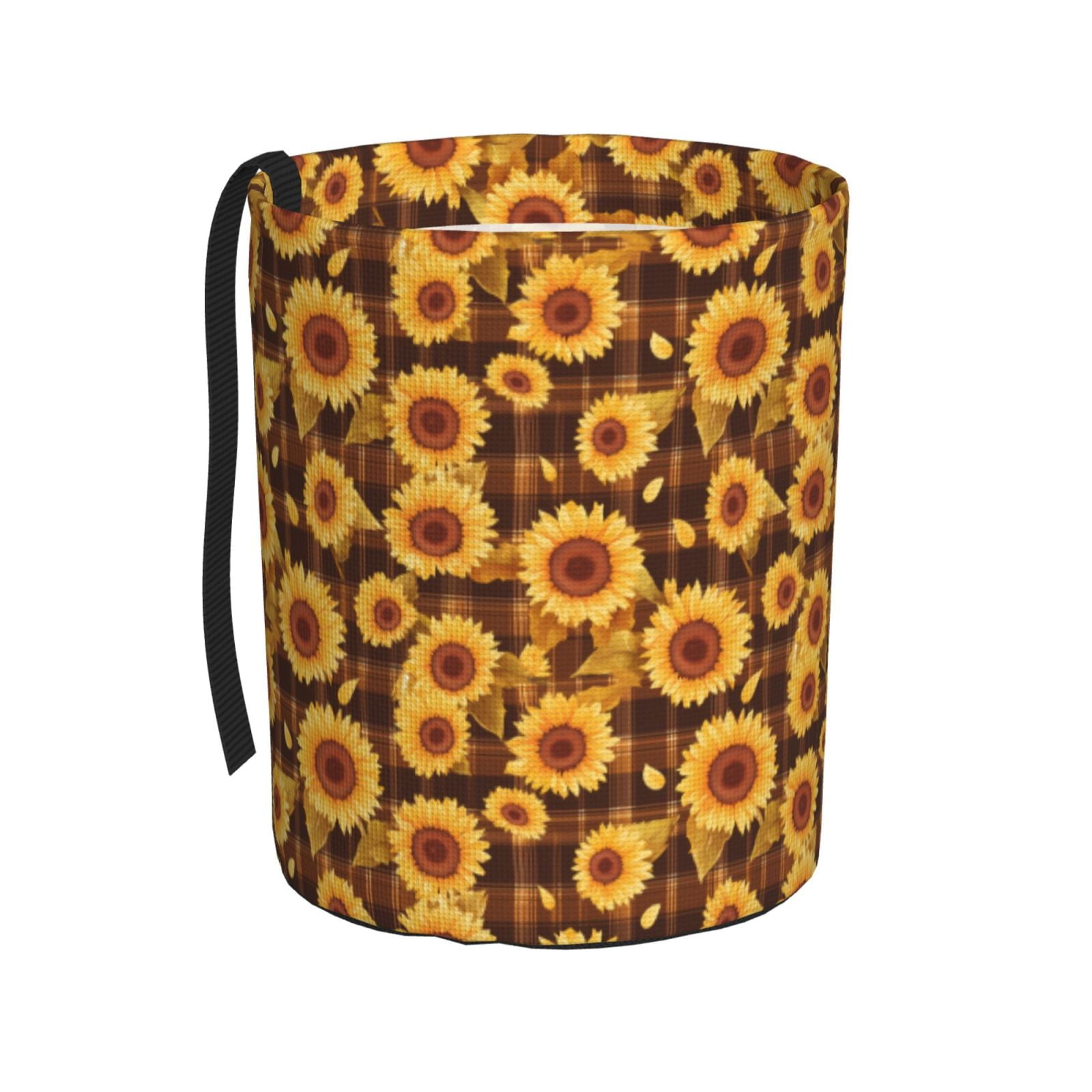 Naloa Vintage Brown Plaid Sunflower Car Trash Can Garbage Car ...