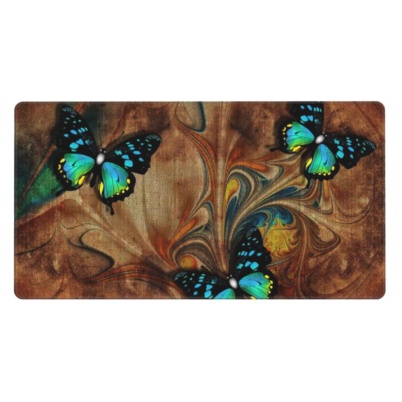 Naloa Vintage Butterfly Green Gaming Mouse Pad Large Mouse Mat Long ...