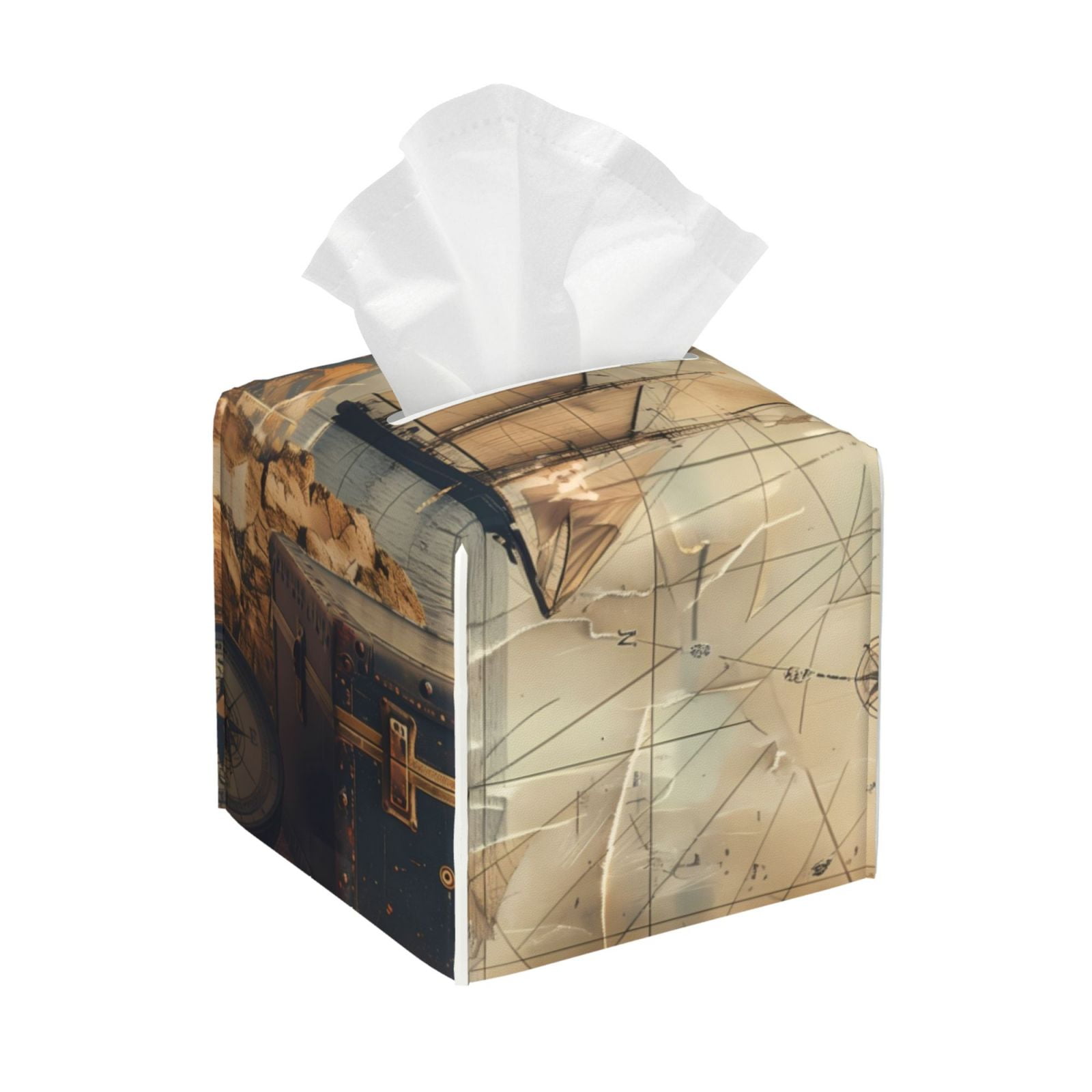 Naloa Vintage Nautical Lighthouse Tissue Box Cover Leather Tissue ...