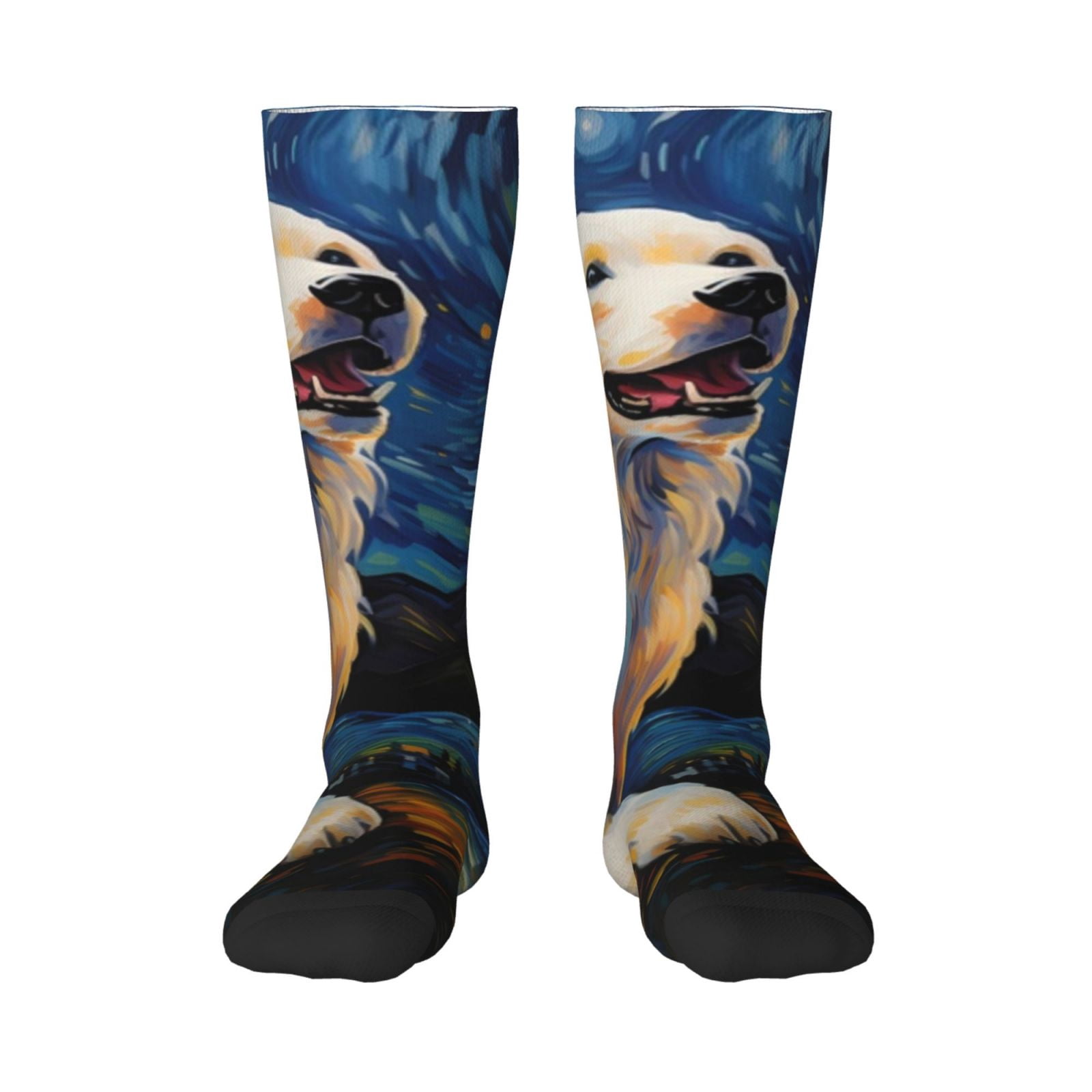 Naloa Vintage Starry Sky Labrador A Thigh High Socks Extra Long ...