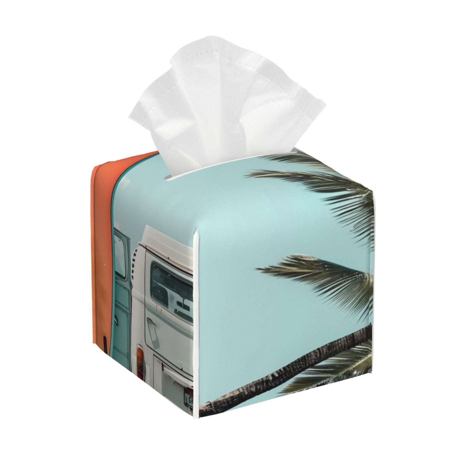 Naloa Vintage Surf Van Beach Tissue Box Cover Leather Tissue Holder ...