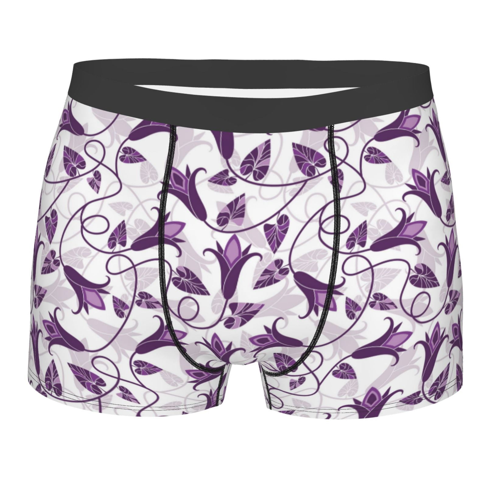 Naloa Violets Flowers Print Mens Underwear - Boxers for Men, Classic ...