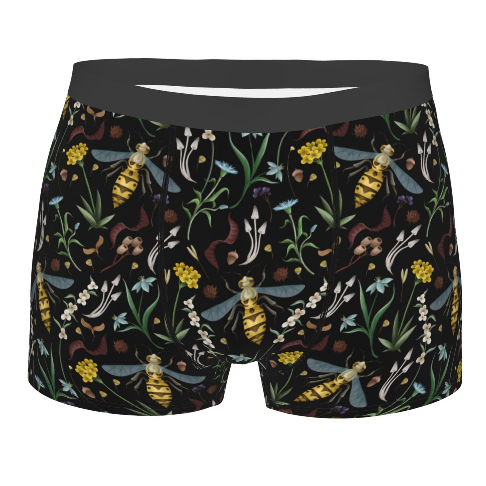 Naloa Wasp and Florals Print Mens Underwear - Boxers for Men, Classic ...