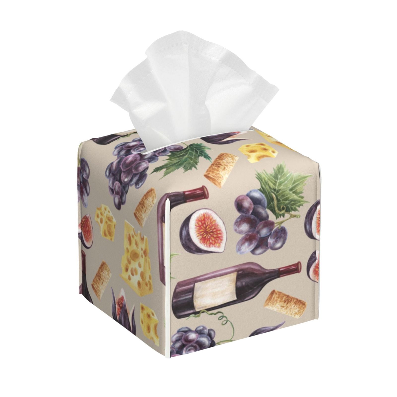 Naloa Watercolor Bottles And Glasses Tissue Box Cover Leather Tissue ...