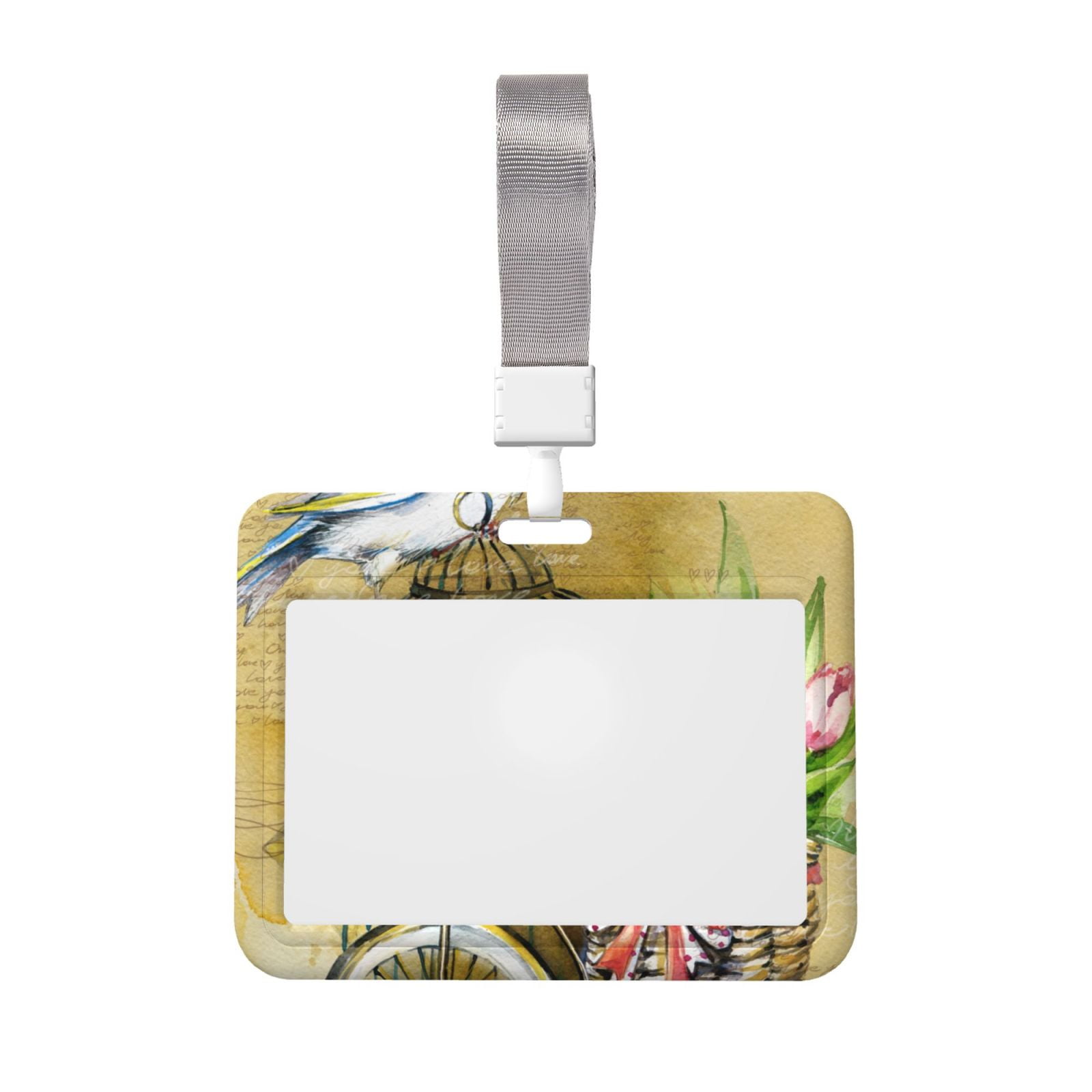 Naloa Watercolor Canary Bird Card Badge Holder Work Badge Sleeve for ...