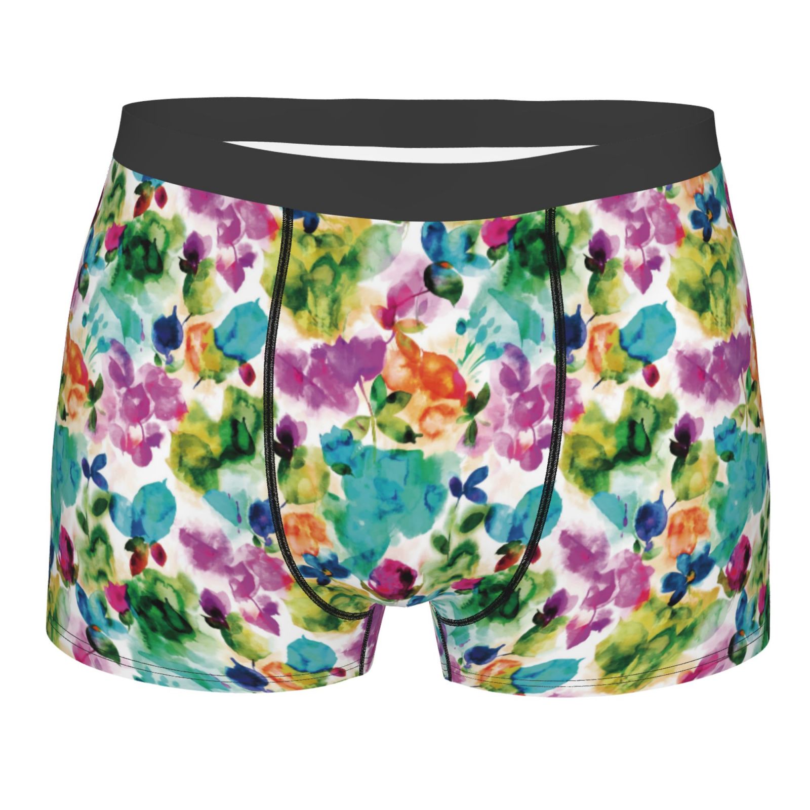 Naloa Watercolor Flowers Print Mens Underwear - Boxers for Men, Classic ...