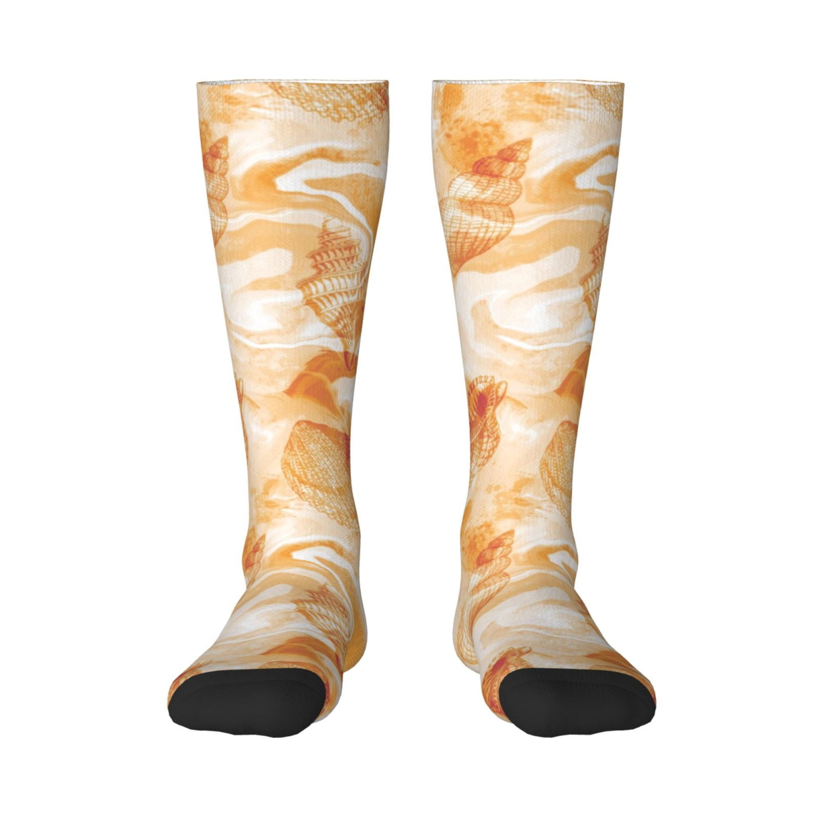 Naloa Watercolor Sea Shells Thigh High Socks Extra Long Stretchy Sock ...