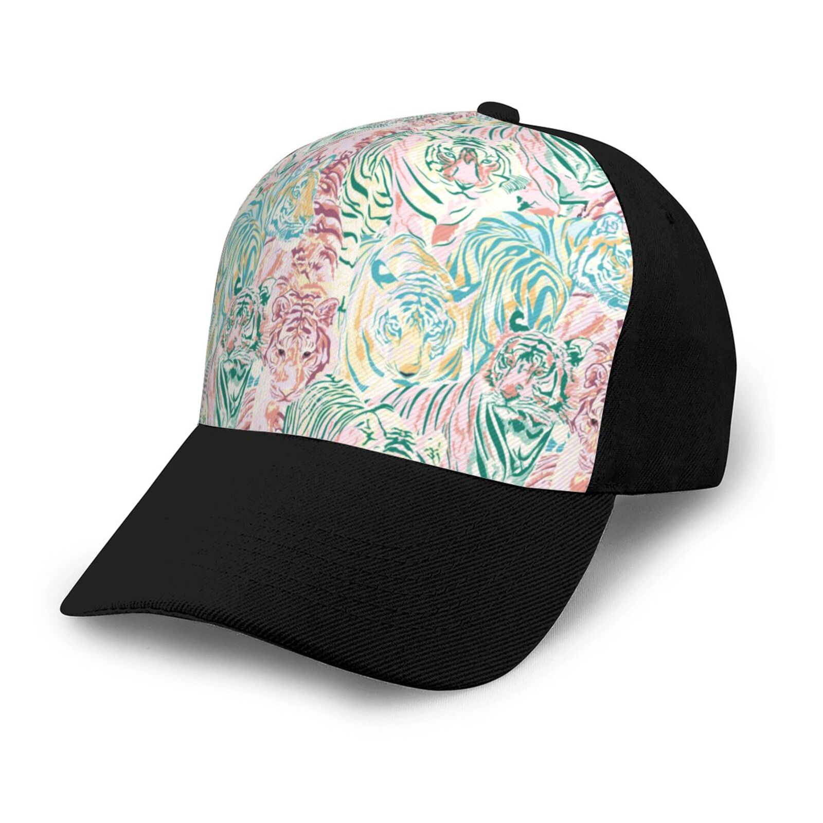 Naloa Watercolor Tiger Adult adjustable Print Baseball Hat, Patchwork ...