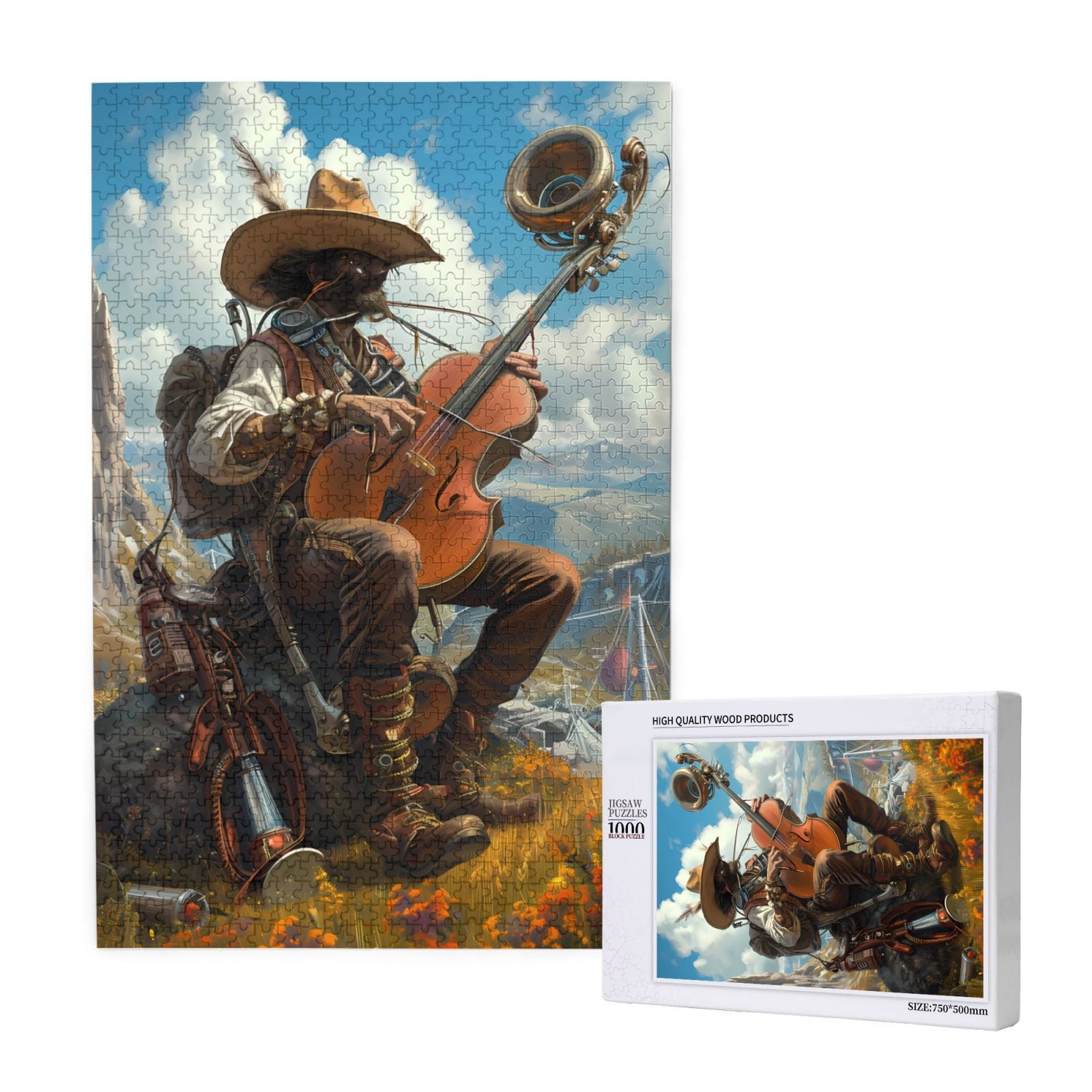 Naloa Western Guitar Cowboy Custom Puzzles Personalized Puzzle 1000 ...