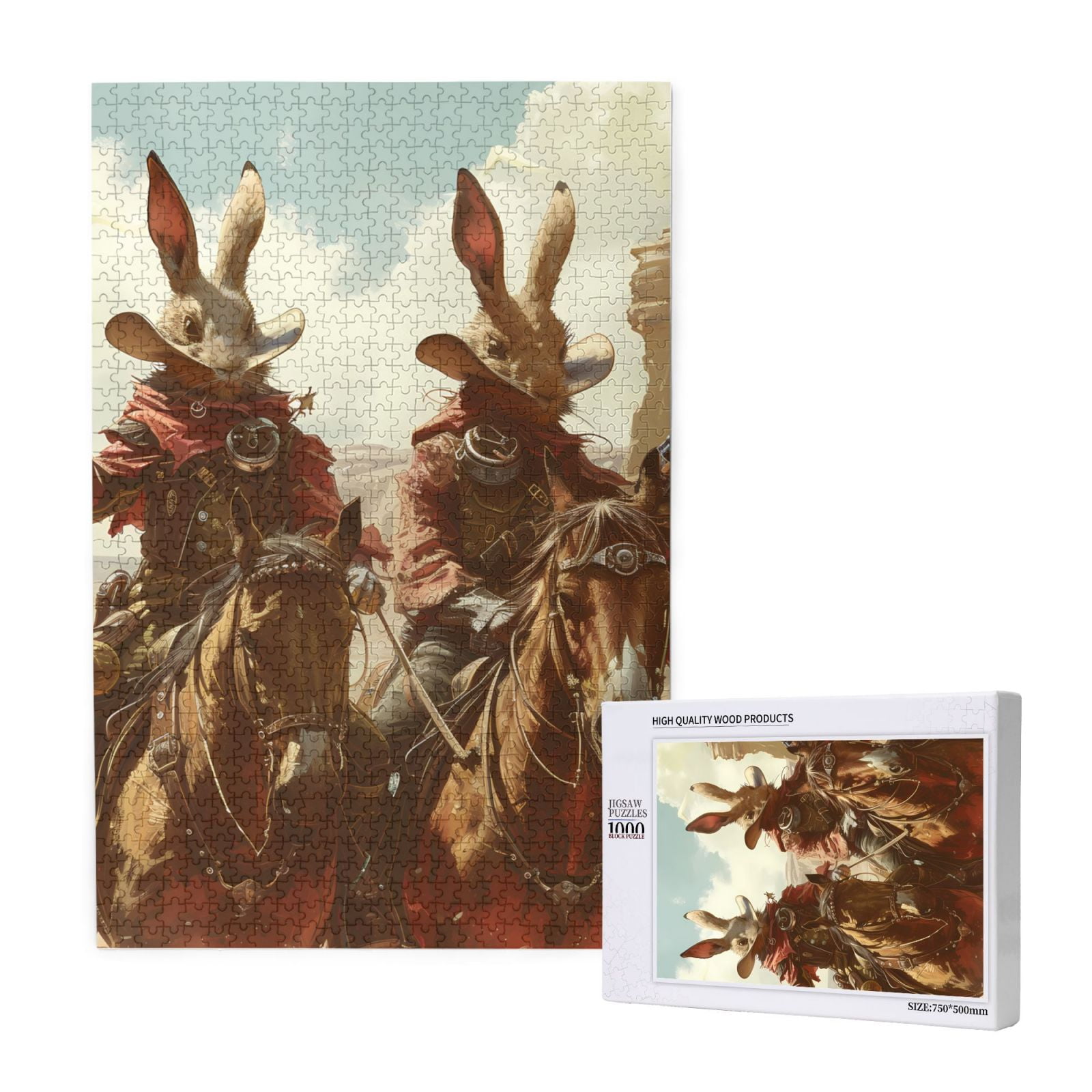 Naloa Western Rabbit Cowboy Custom Puzzles Personalized Puzzle 1000 ...