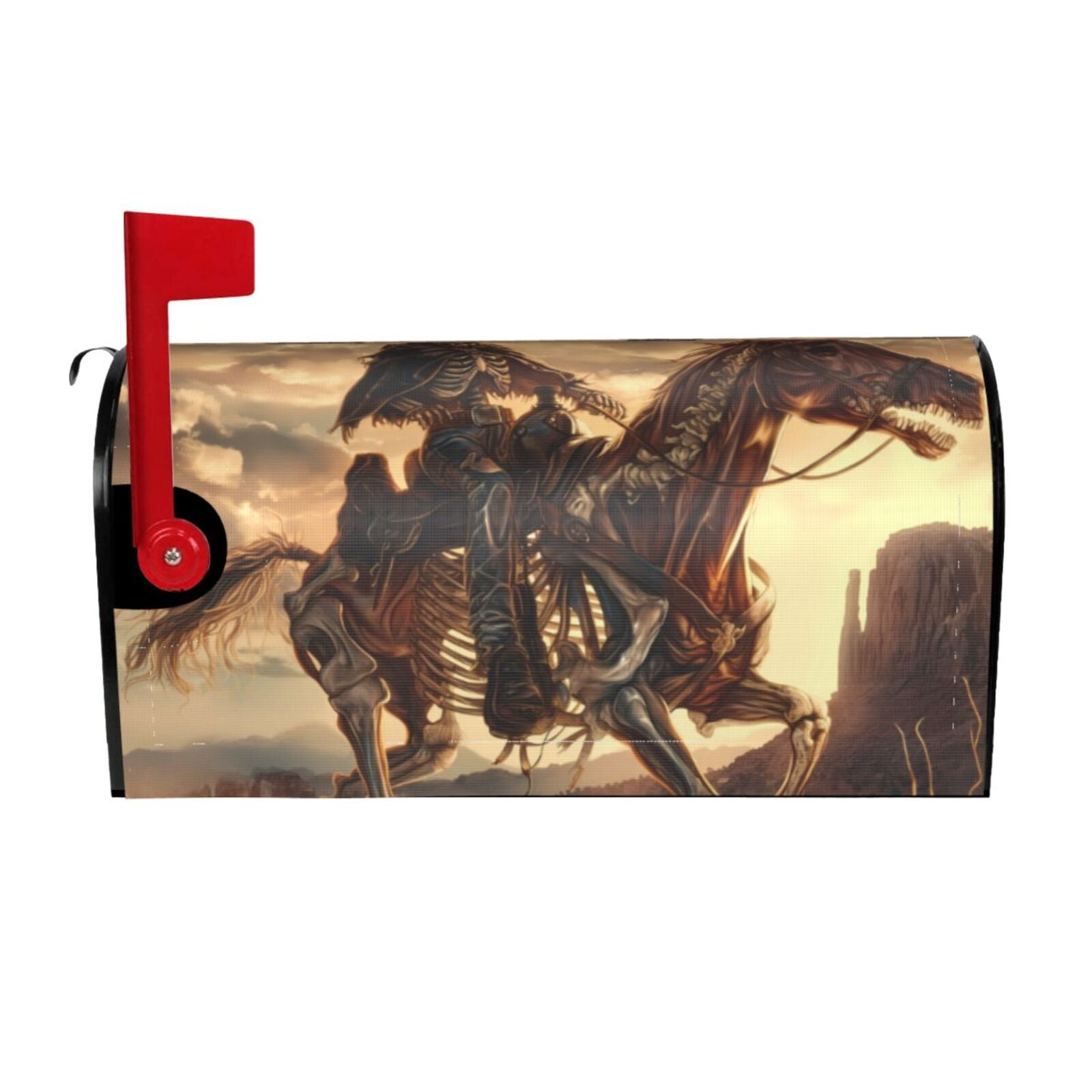 Naloa Western Skeleton Cowboy Horse Mailbox Covers Magnetic Post Box ...