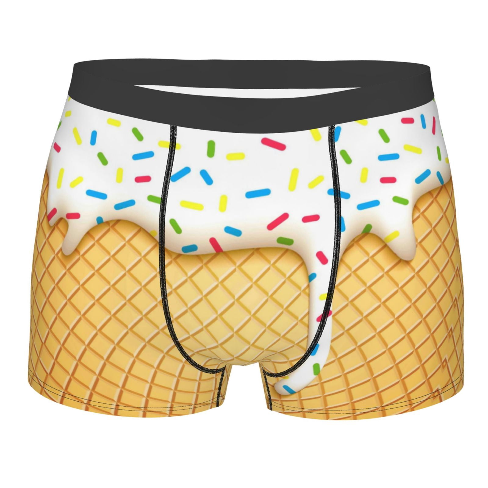 Naloa White Ice Cream Print Mens Underwear - Boxers for Men, Classic ...