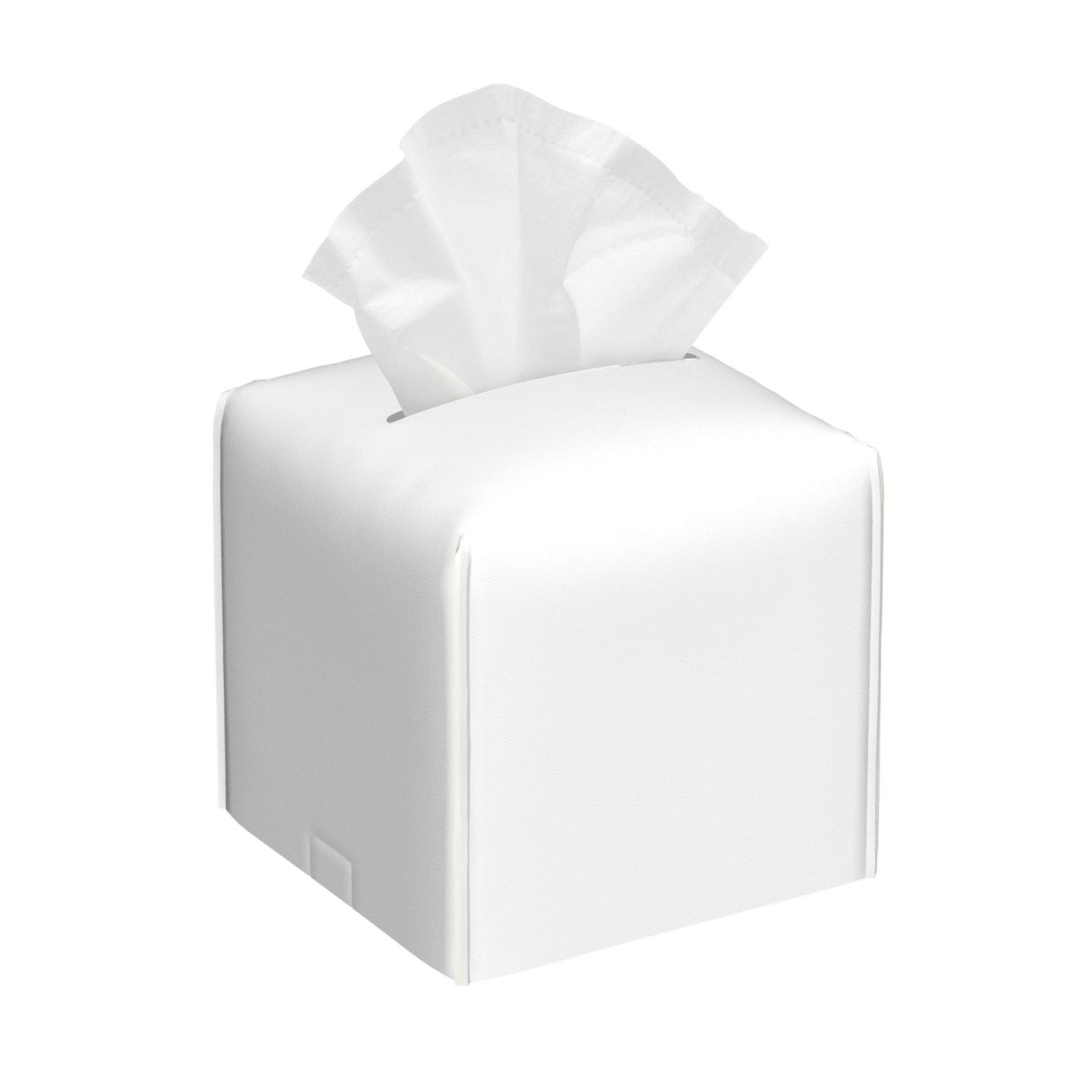 Naloa White Tissue Box CoverLeather Tissue Holder Square Facial Tissue ...