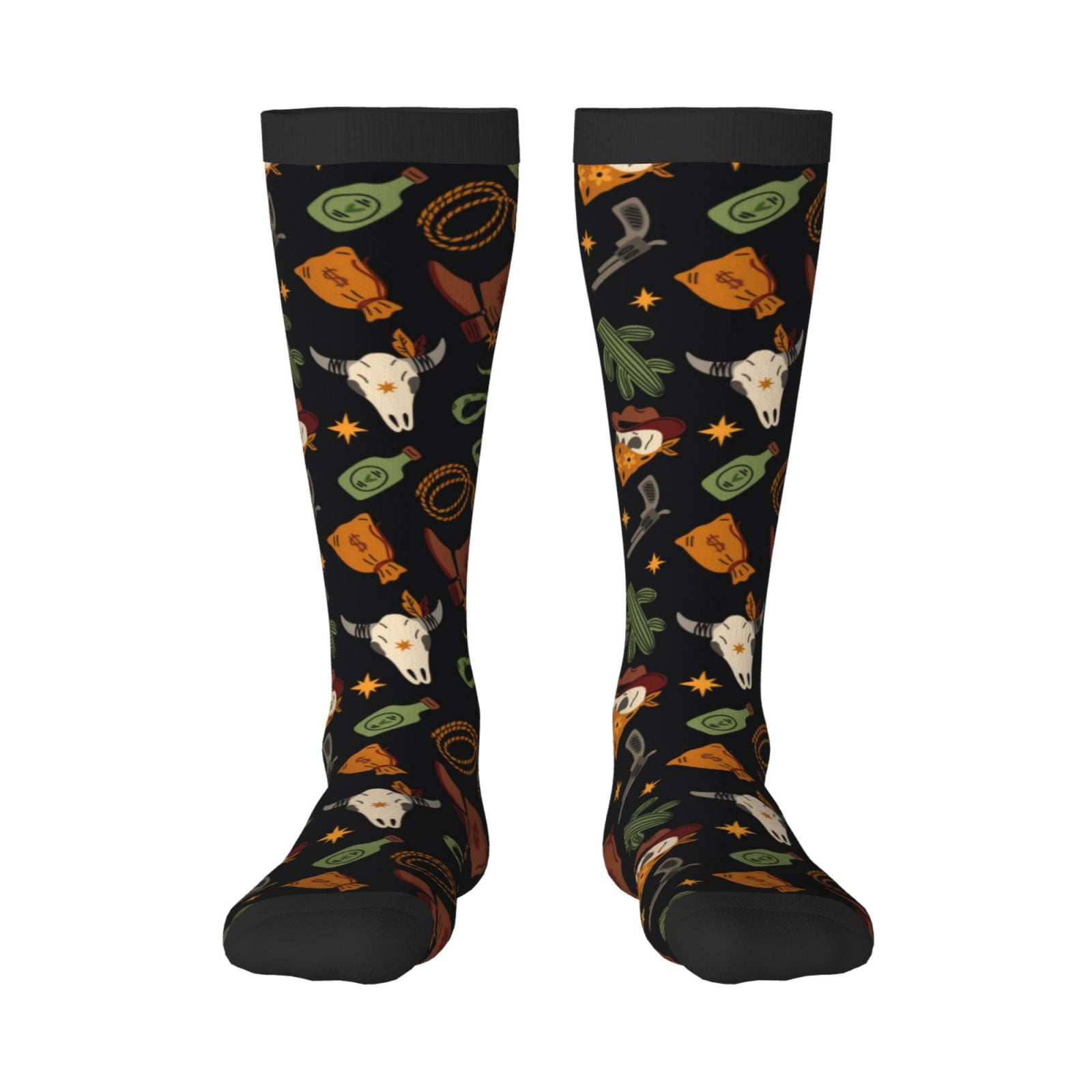 Naloa Wild West Cowboy Thigh High Socks Extra Long Stretchy Sock Women ...