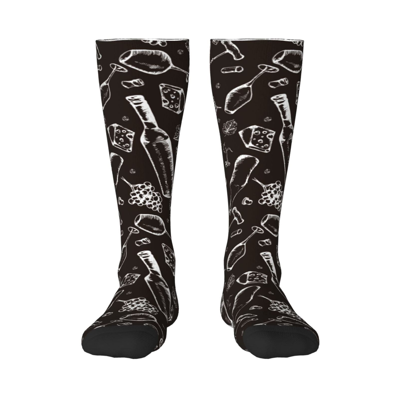 Naloa Wine Seamless Thigh High Socks Extra Long Stretchy Sock Women ...
