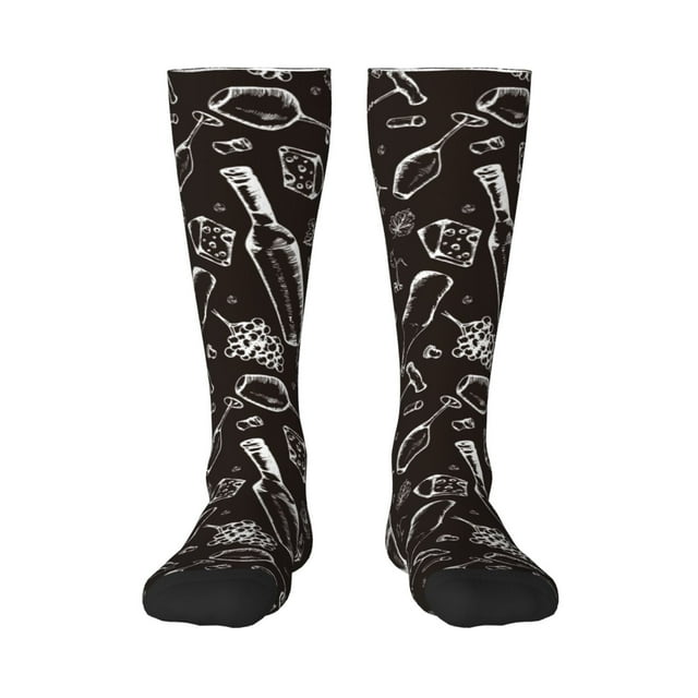 Naloa Wine Seamless Thigh High Socks Extra Long Stretchy Sock Women ...