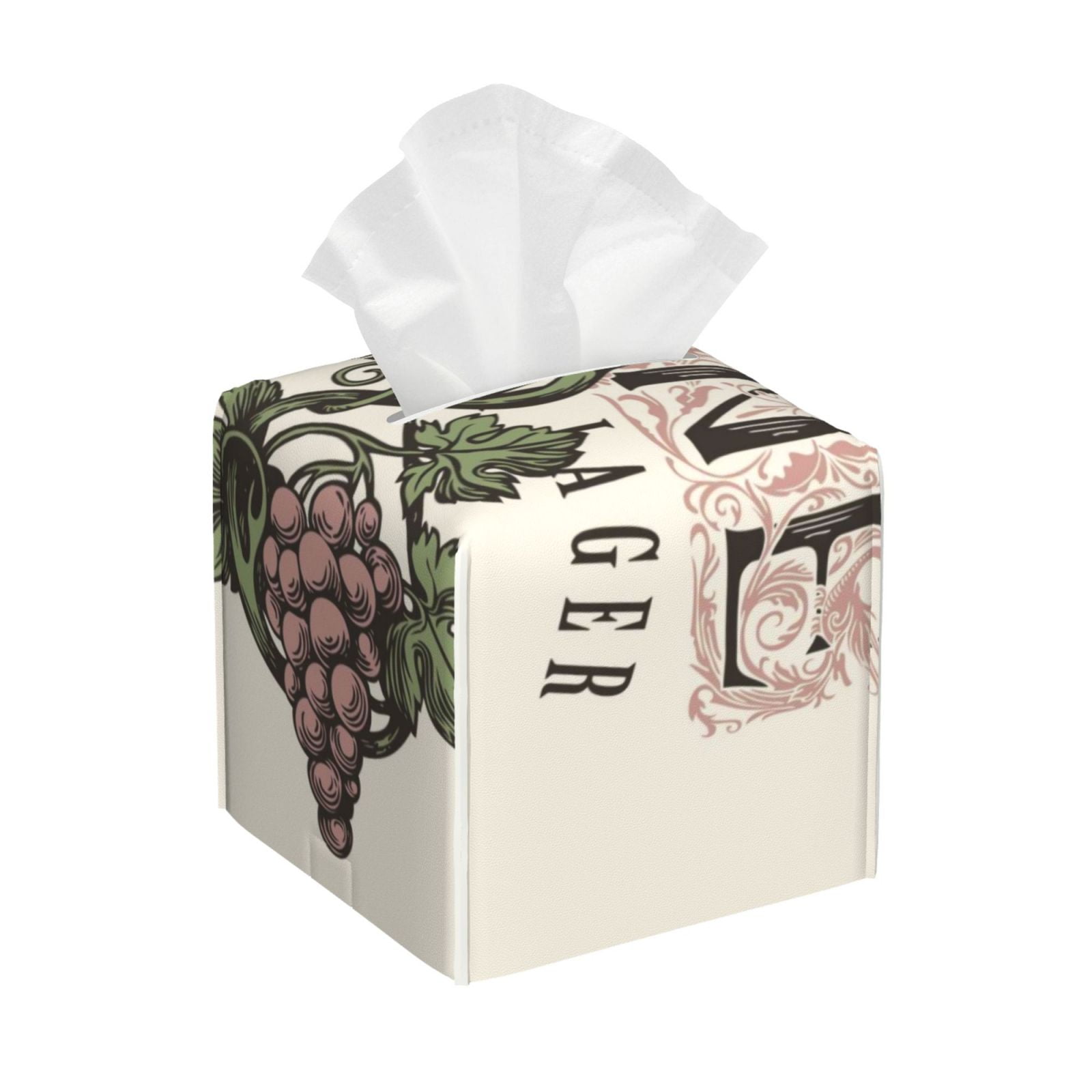 Naloa Wine Tissue Box CoverLeather Tissue Holder Square Facial Tissue ...